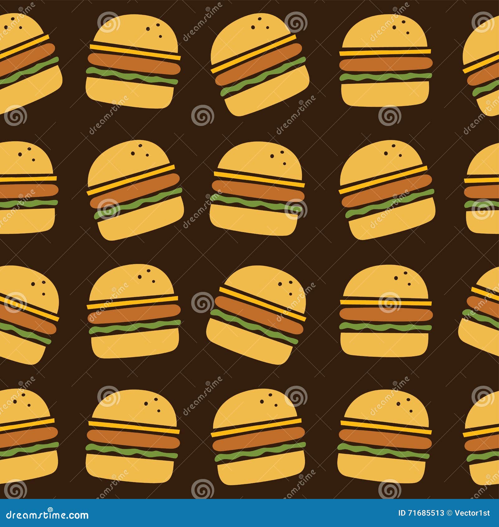Hamburger art pattern stock vector. Illustration of meat - 71685513