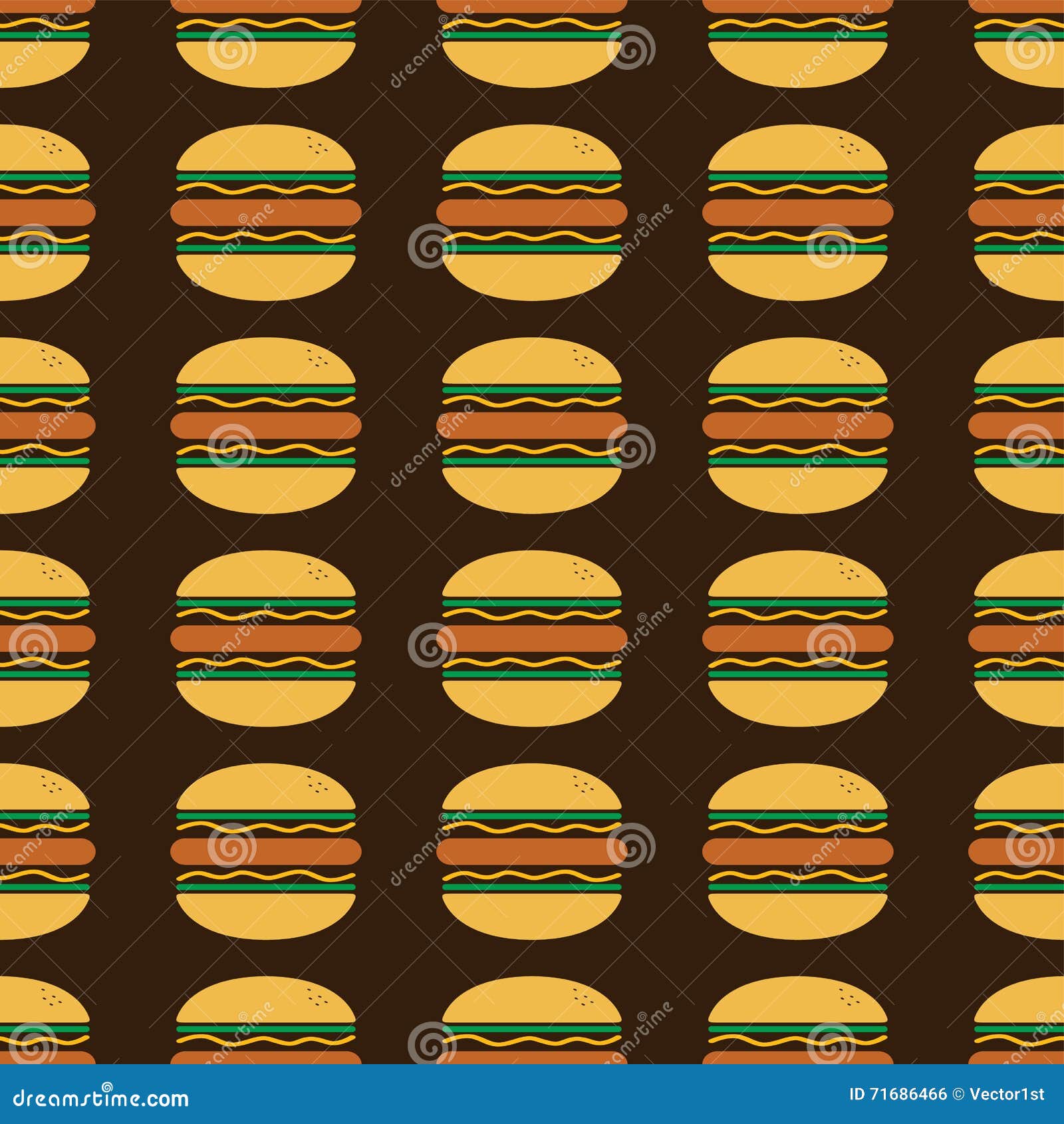 Hamburger art pattern stock vector. Illustration of delicious - 71686466