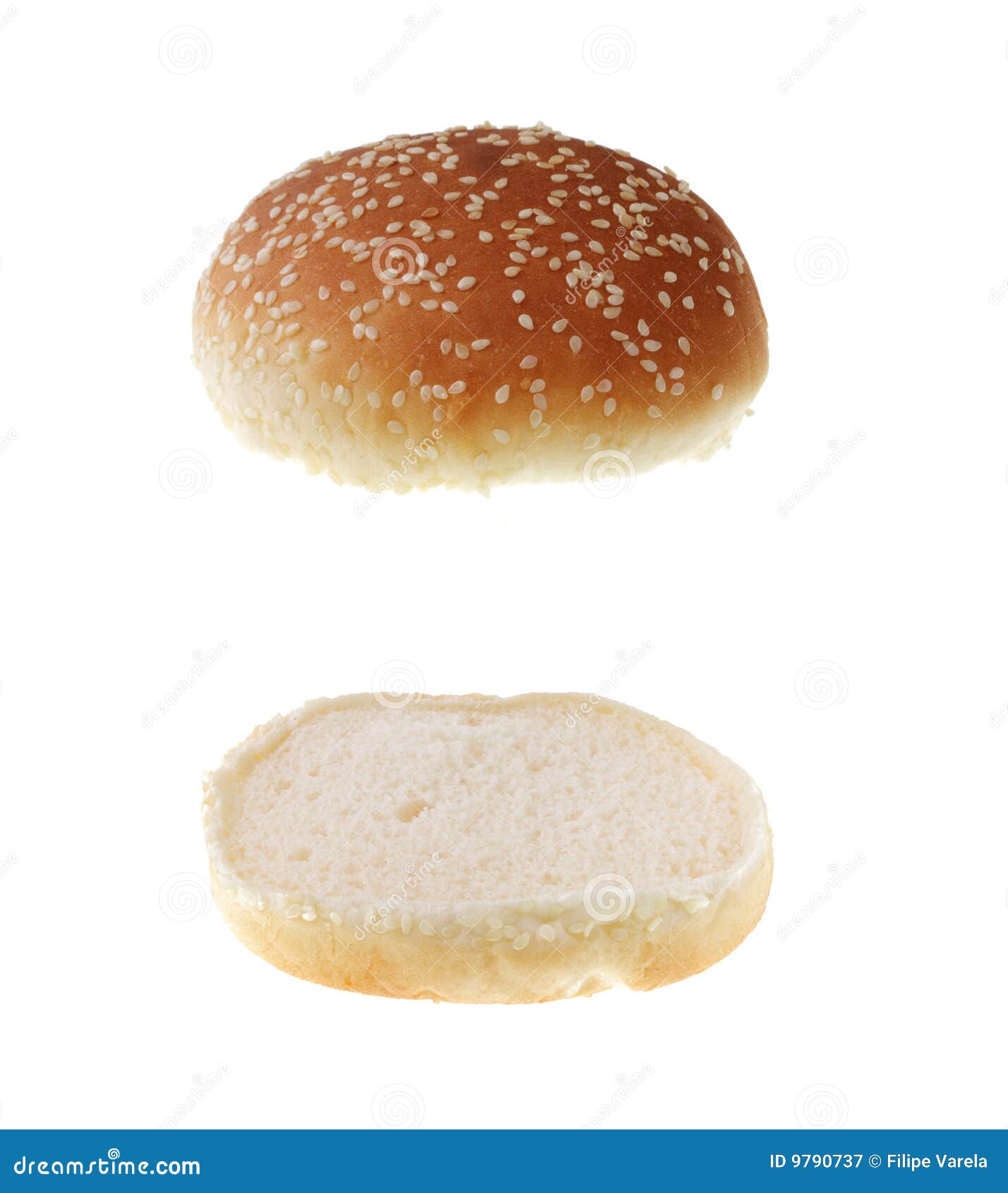 Hamburger bread isolated stock image. Image of white, isolated - 9790737