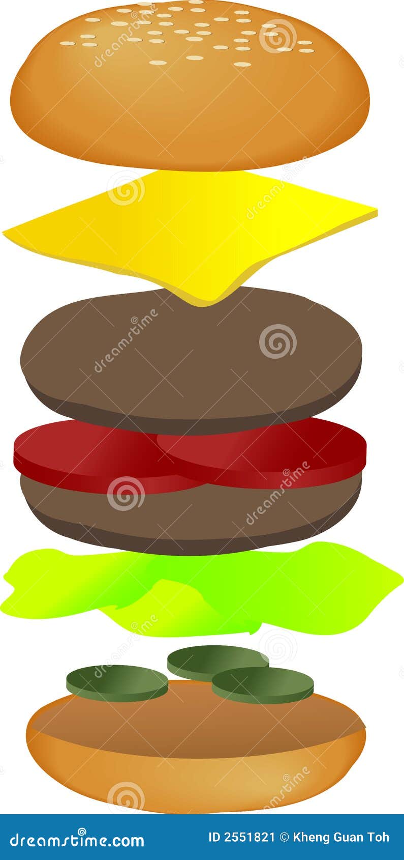 Hamburger Breakdown Cartoon Vector | CartoonDealer.com #2551821