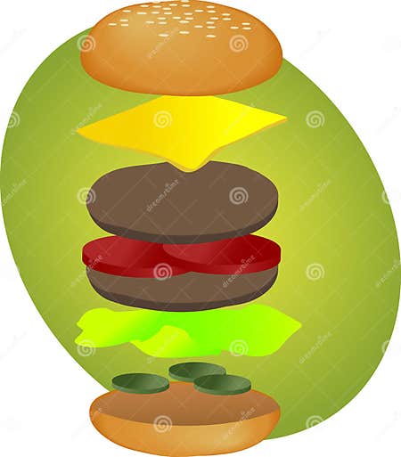 Hamburger breakdown stock vector. Illustration of breakdown - 6202744