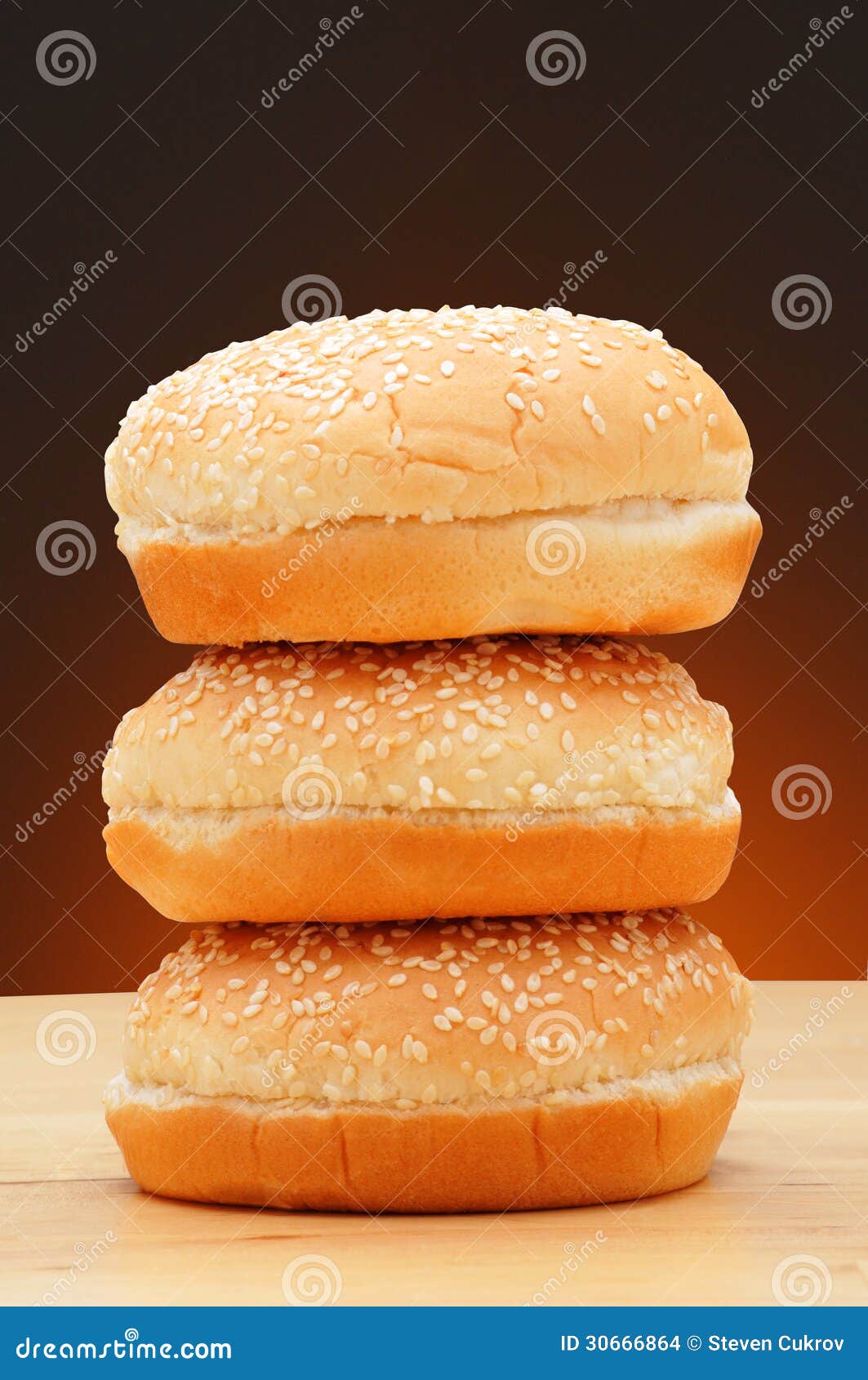 Hamburger Bun Stack stock photo. Image of sesame, dark - 30666864