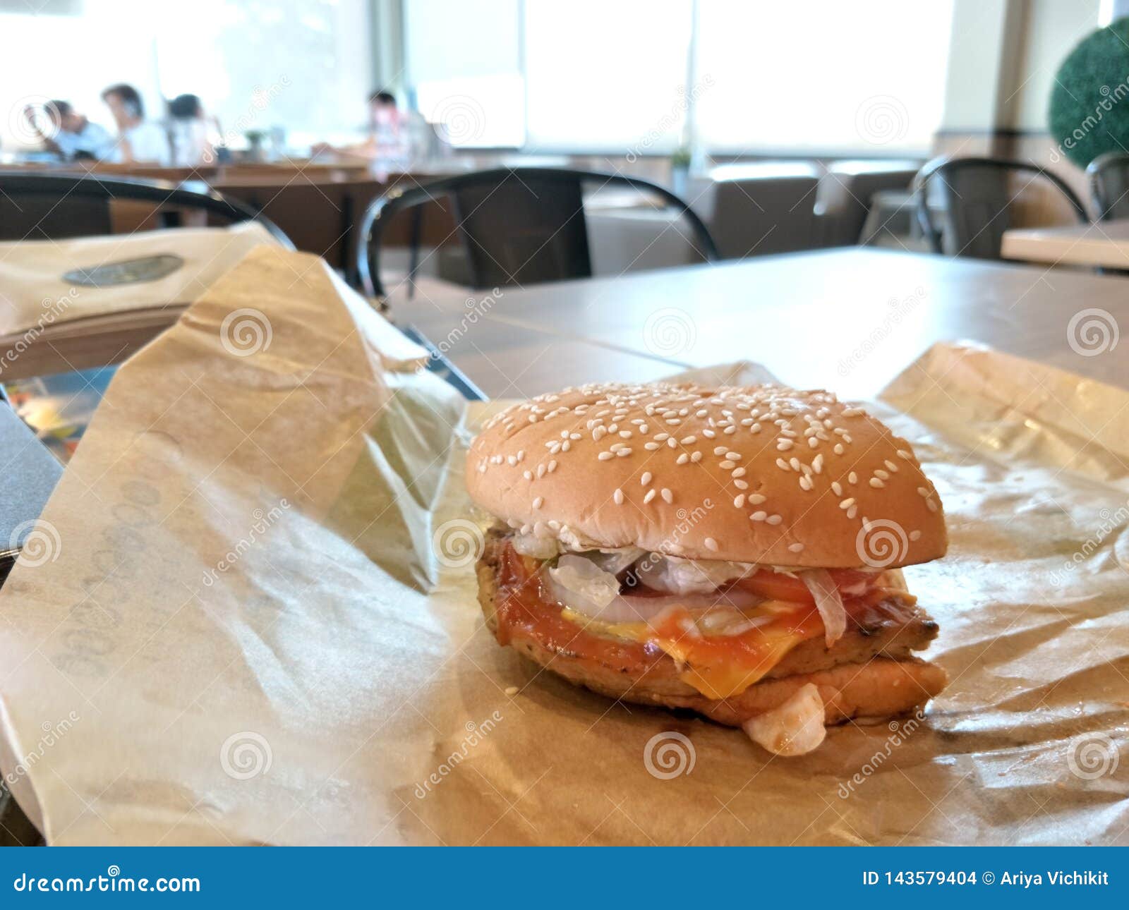 Hamburger at Burger King on the Table Editorial Stock Image - Image of ...