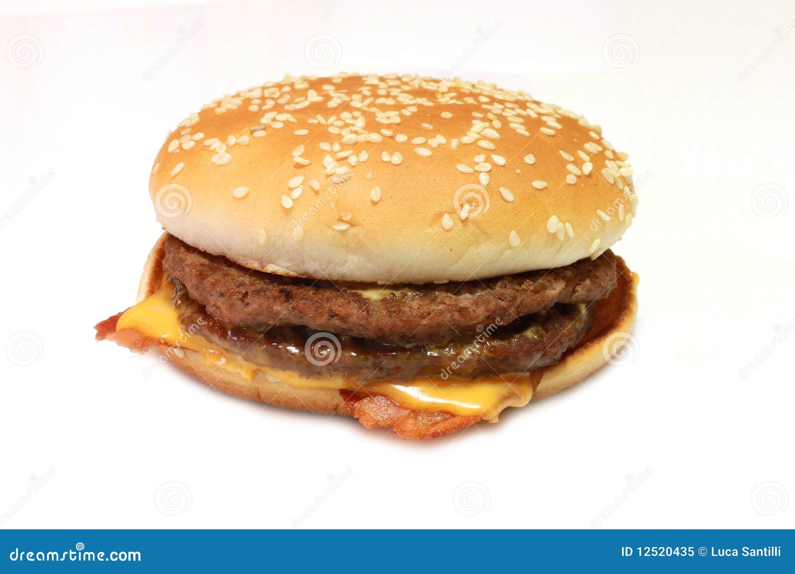Hamburger with cheese stock image. Image of fast, beef - 12520435