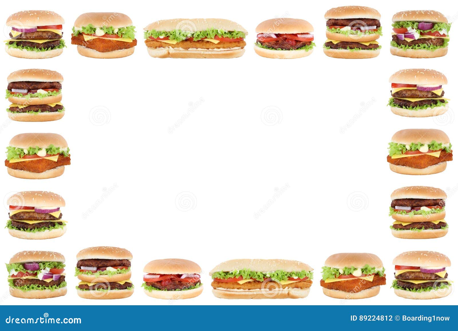 Hamburger Cheeseburger Burger Copyspace Copy Space Frame Border Stock ...