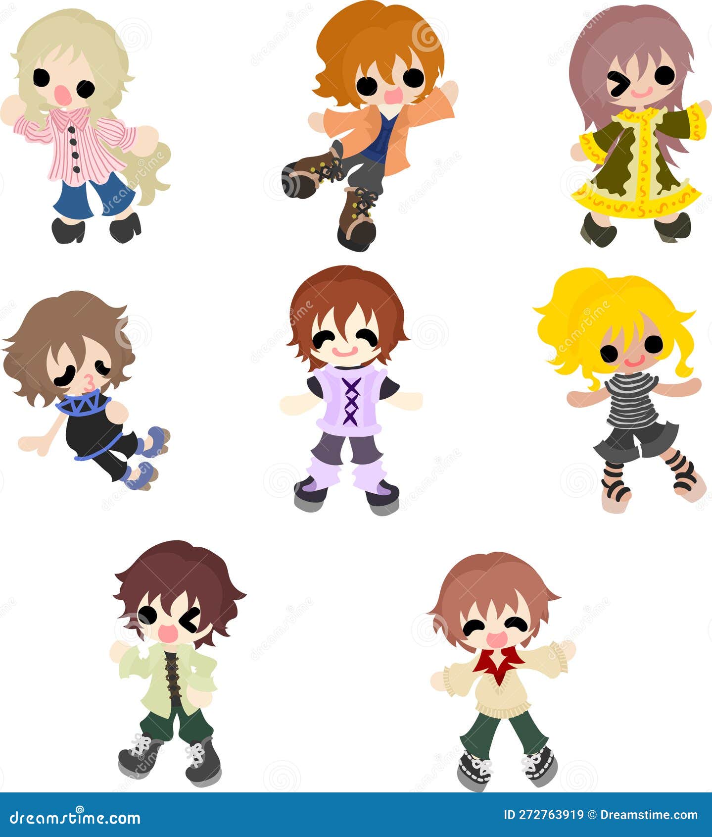 The kids fashion icon set stock vector. Illustration of little - 272763919