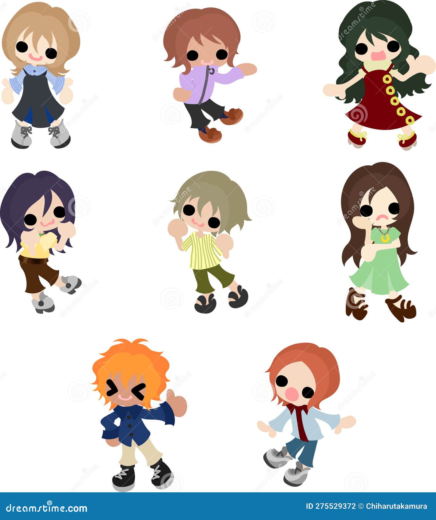 The kids fashion icon set stock vector. Illustration of little - 275529372