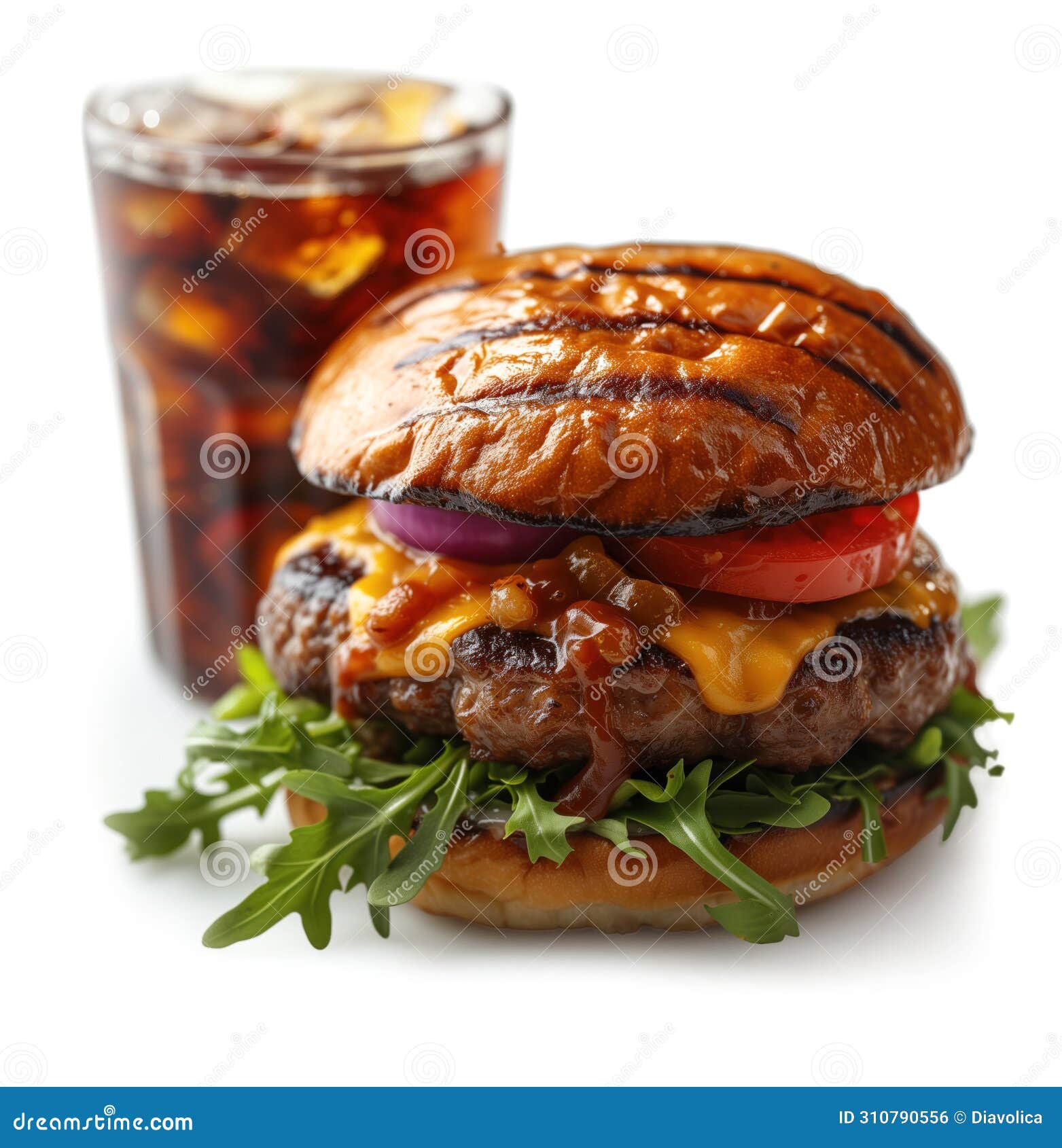 Cheeseburger With Coca-cola Icon. Vector On Isolated White Background ...