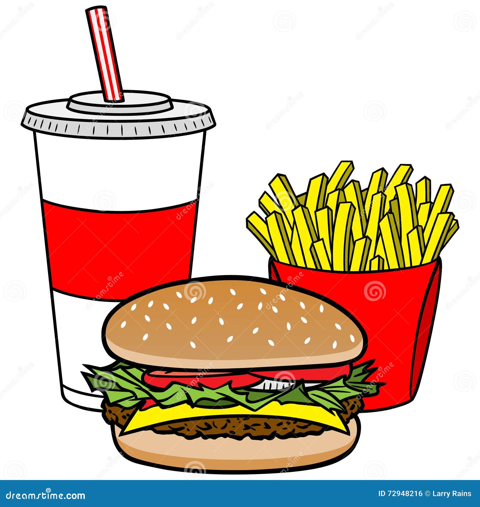 Hamburger combinado ilustração stock. Ilustração de insalubre - 72948216