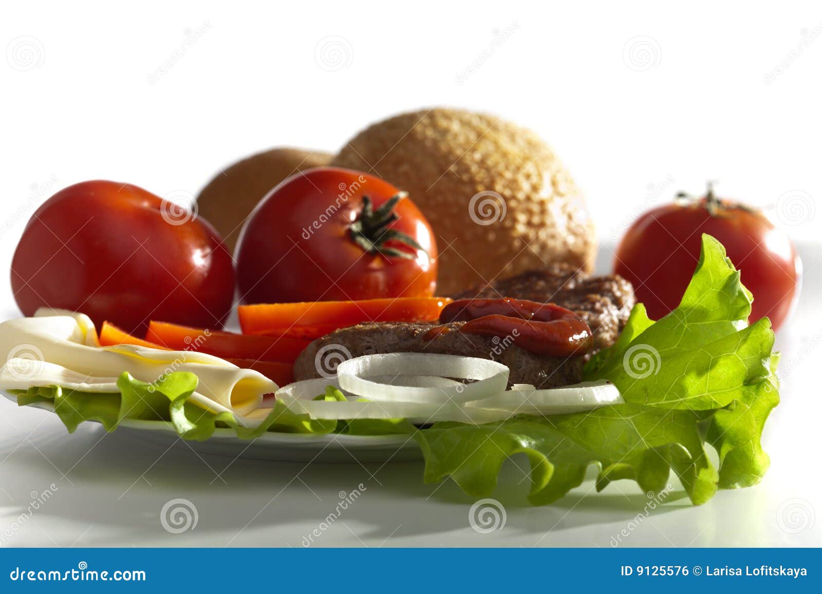 Hamburger components stock photo. Image of american, cheeseburger - 9125576