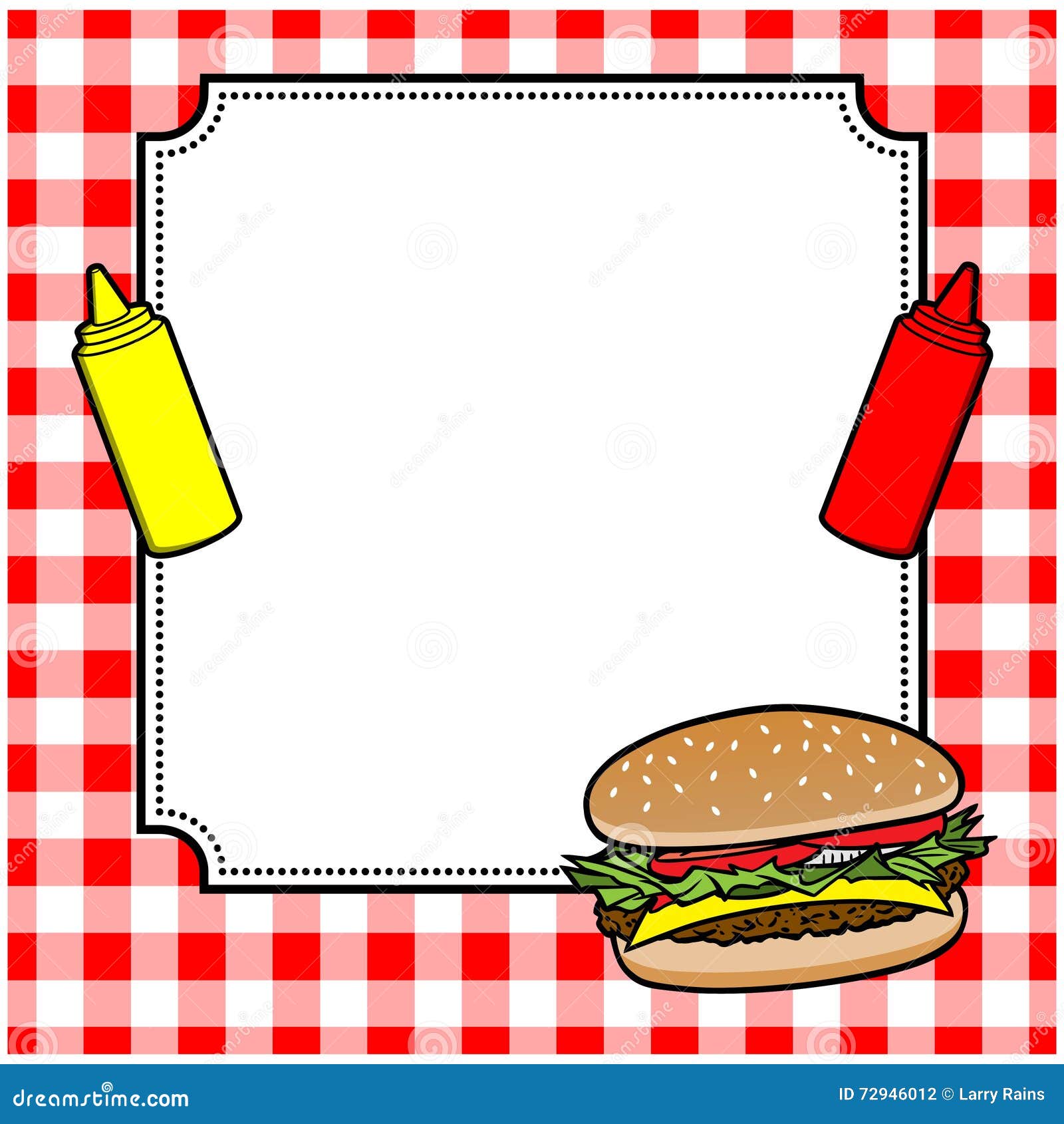 Cookout Border Barbecue Party, Menu, Invitation Design. BBQ Stock