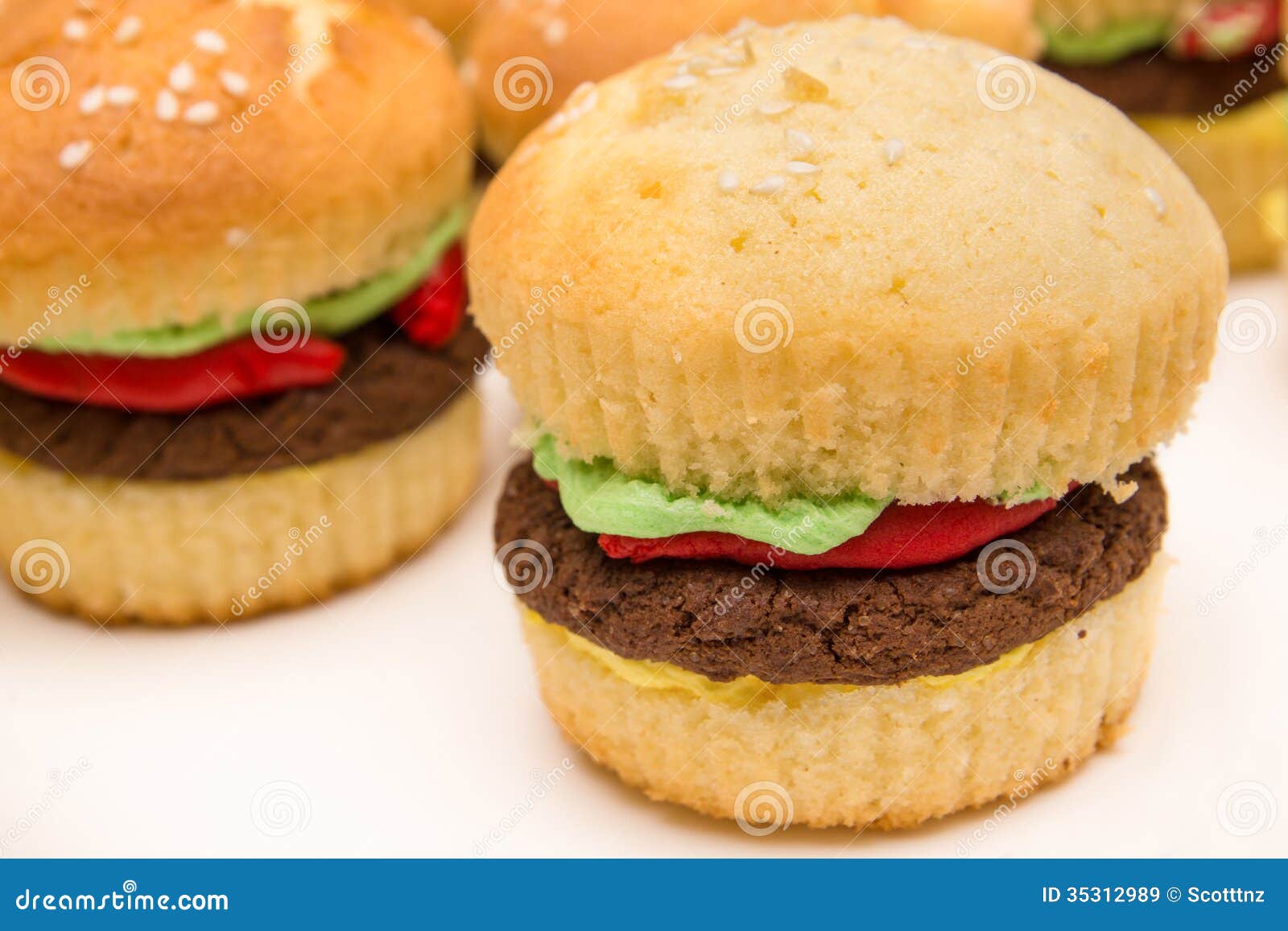 Hamburger Cupcakes stock image. Image of cupcake, cuisine - 35312989