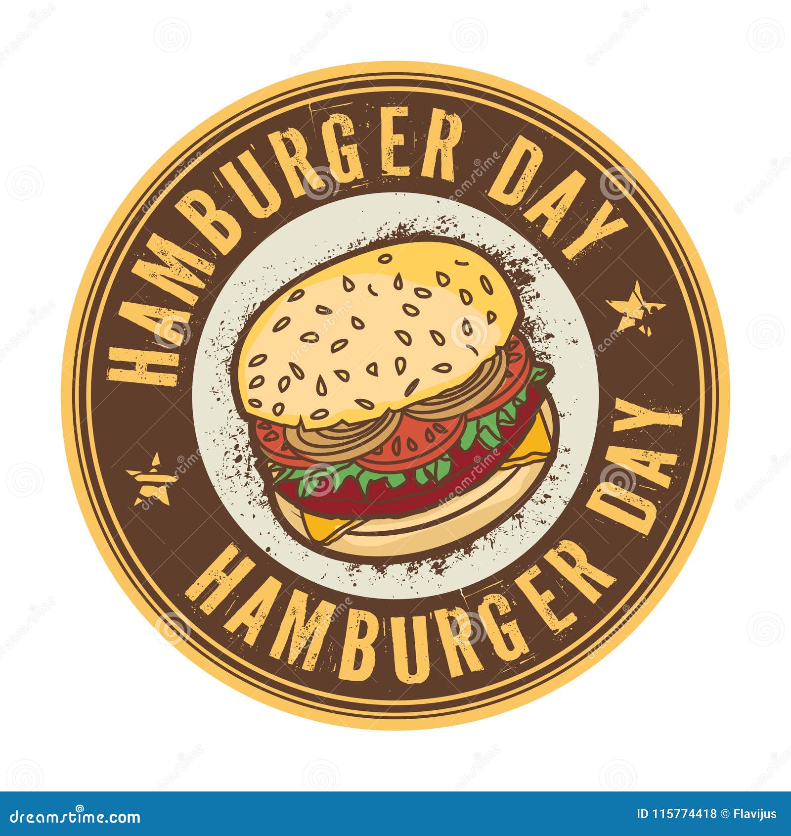 Hamburger Day stamp stock vector. Illustration of holiday - 115774418