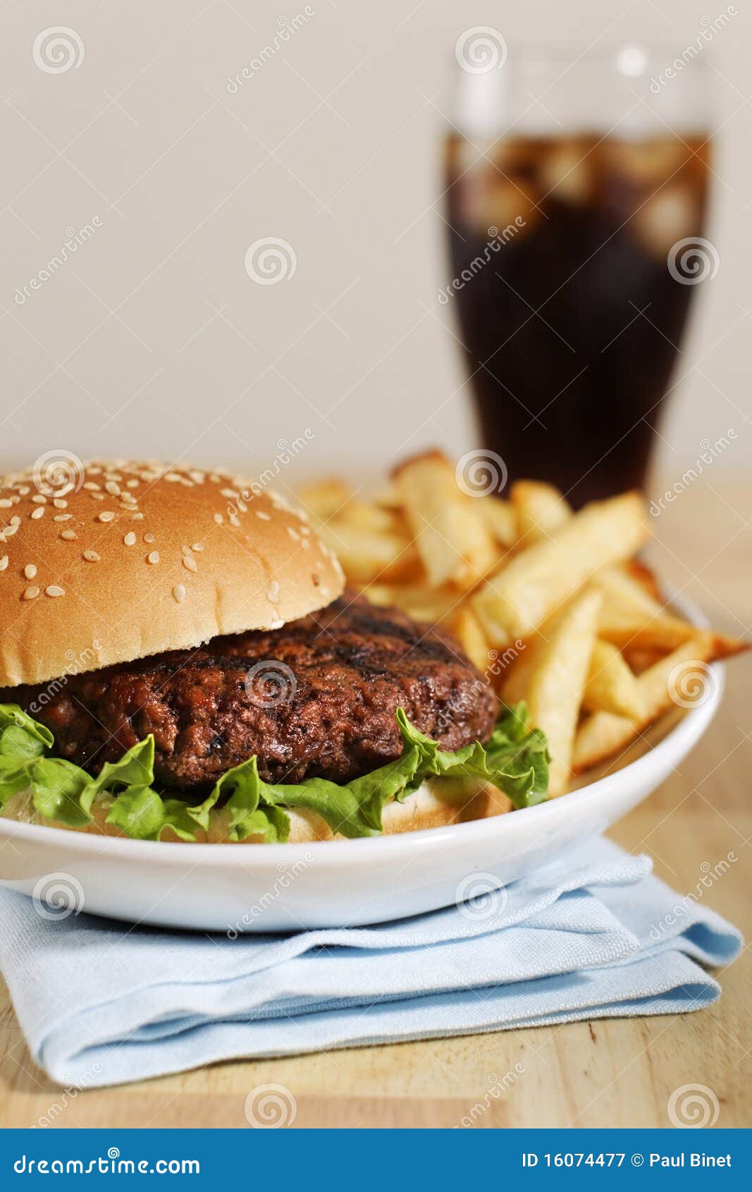 Hamburger dinner stock image. Image of french, large - 16074477