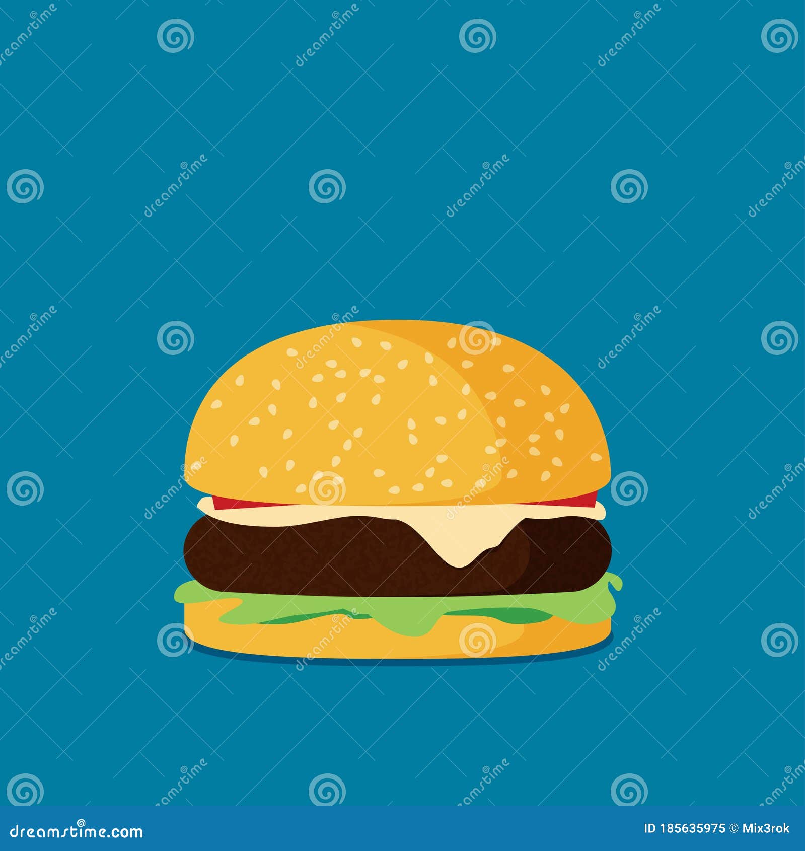 Hamburger Flat Design Vector Stock Vector - Illustration of vector ...