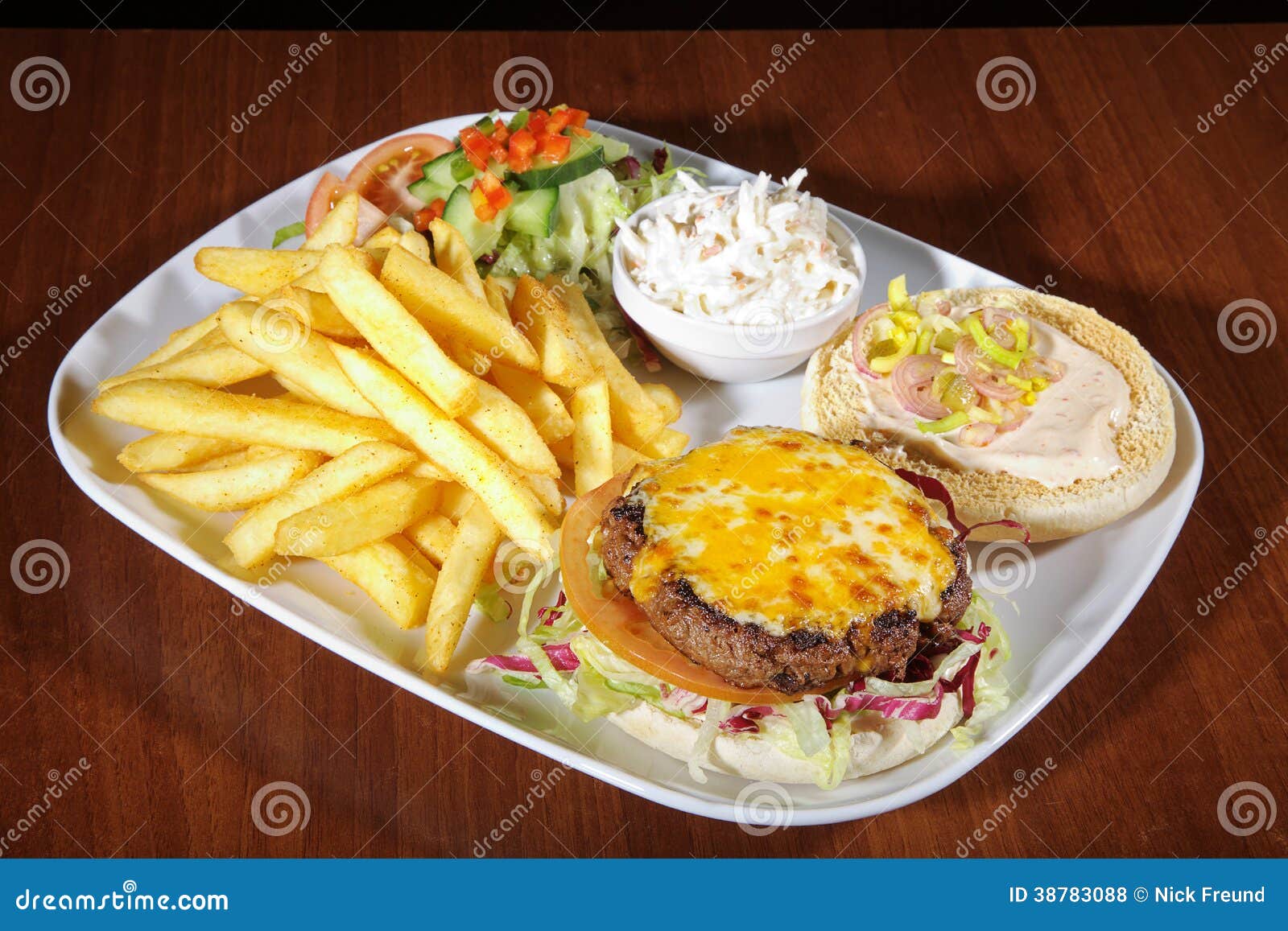 Hamburger with french menu stock photo. Image of cooking - 38783088