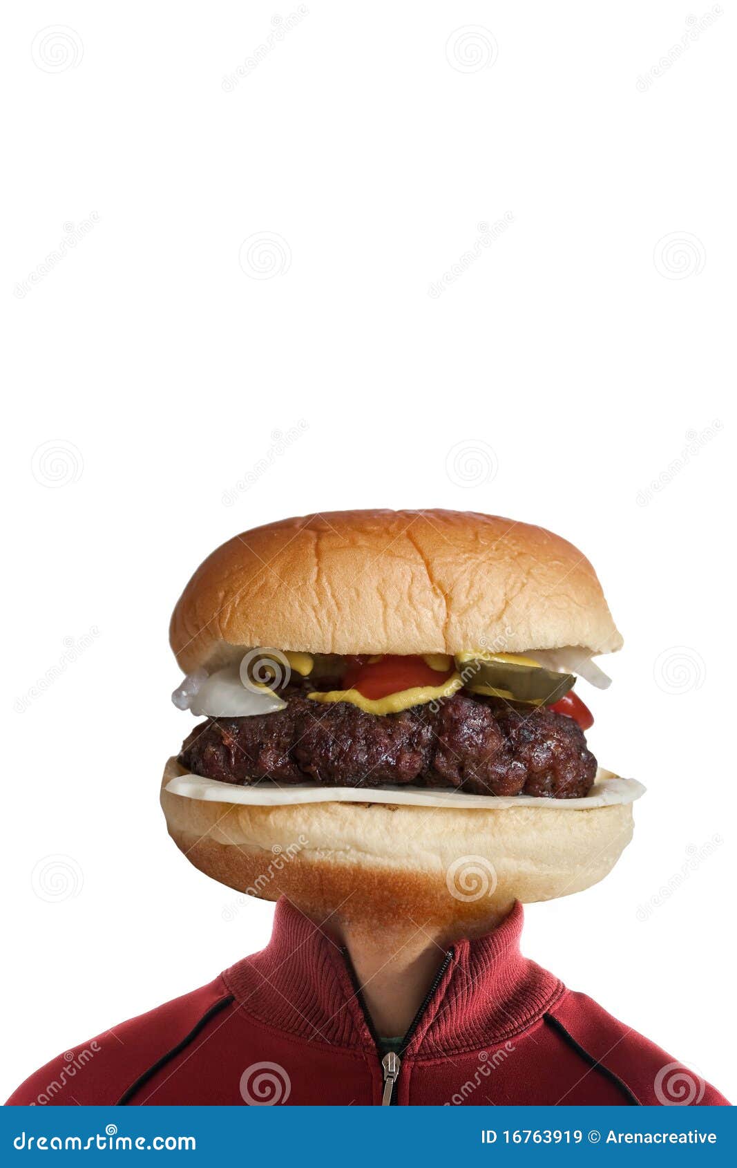 Hamburger Head Man stock image. Image of restaurant, head - 16763919