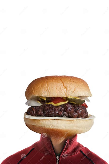 Hamburger Head Man stock image. Image of restaurant, head - 16763919