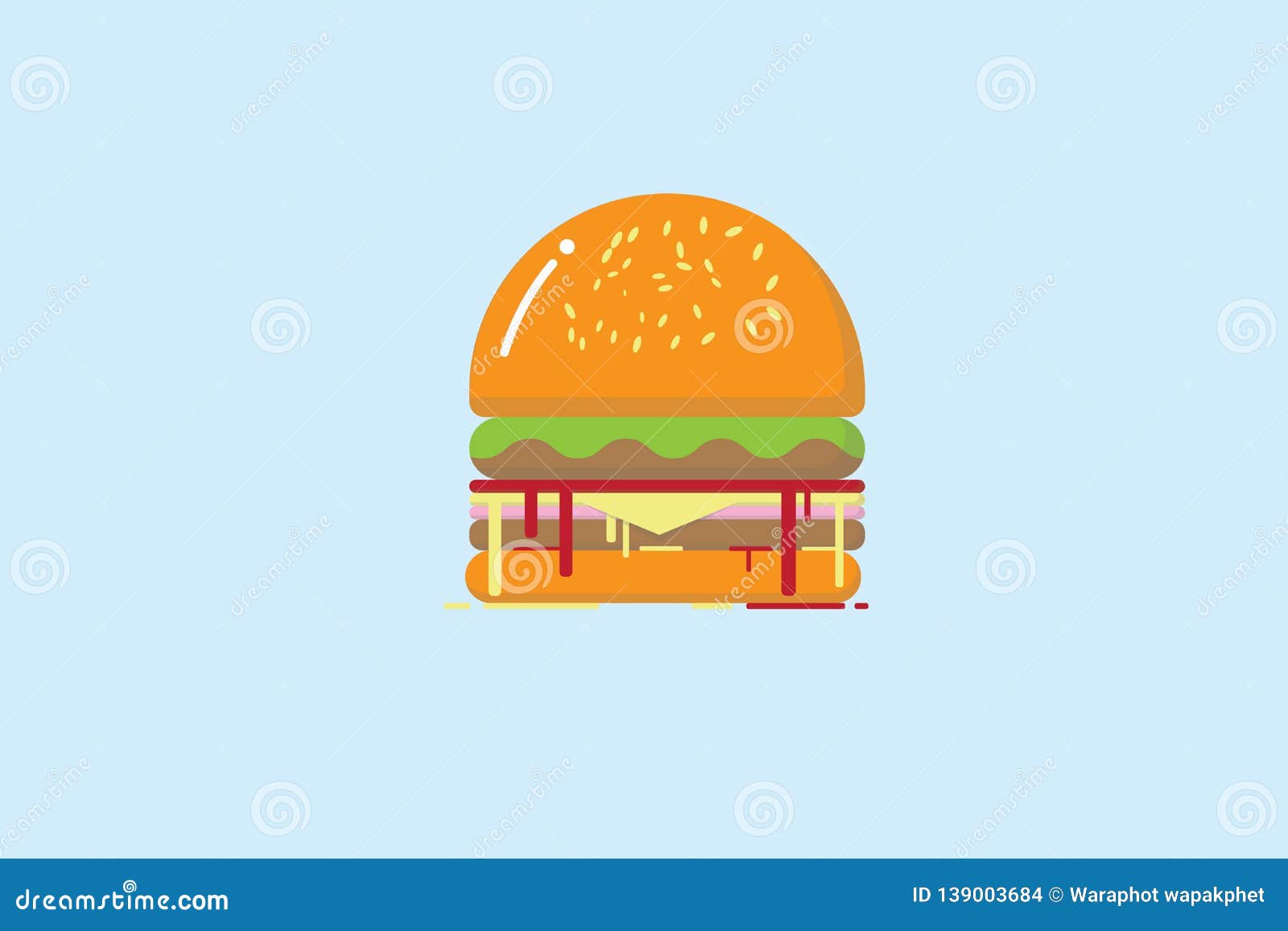 A Hamburger Icon on a Blue Background Summer Symbol for App or Logo or ...