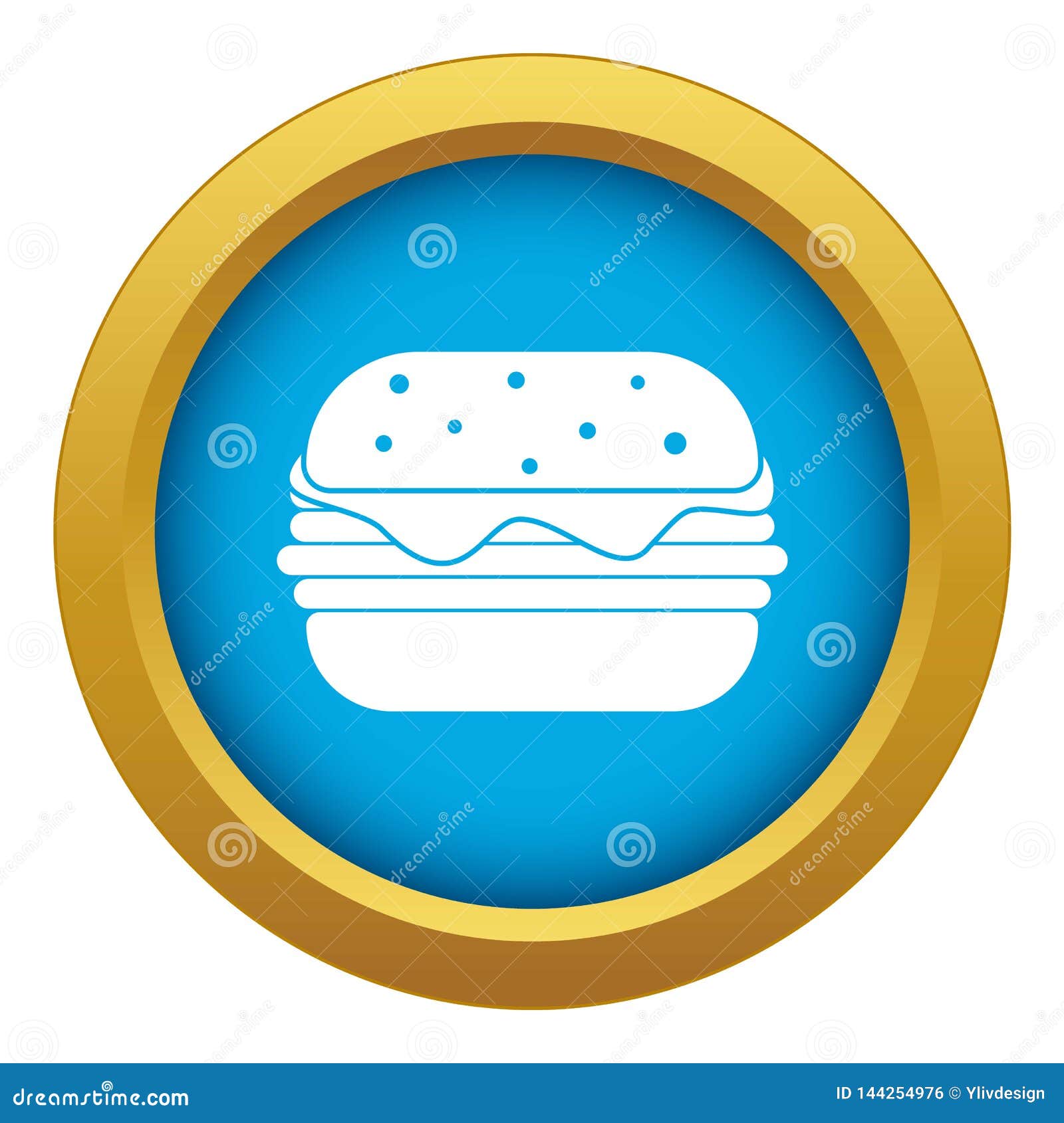 Hamburger Icon Blue Vector Isolated Stock Vector - Illustration of fast ...