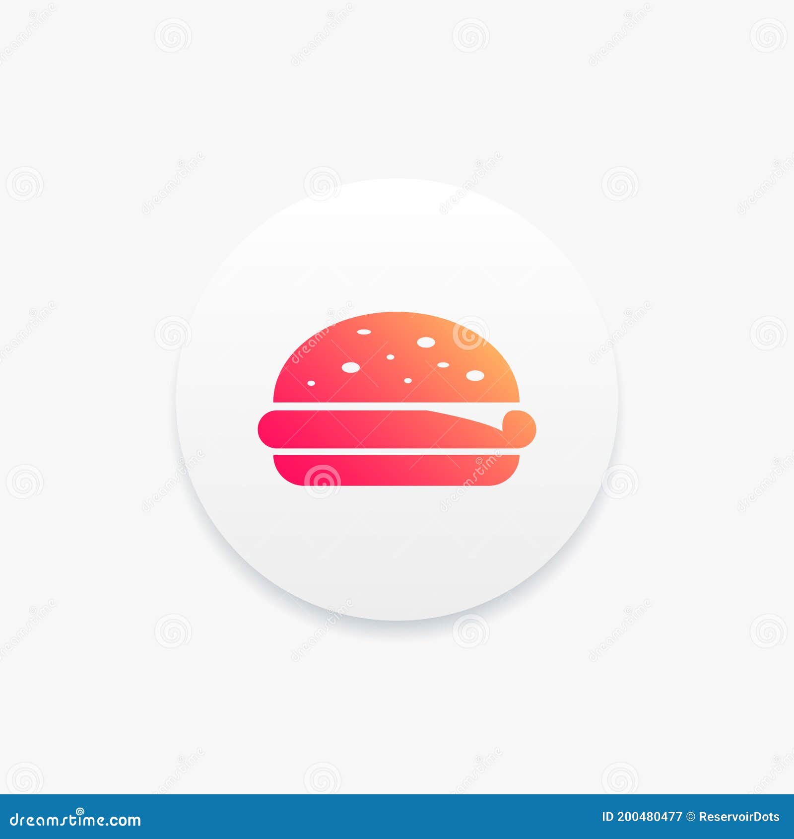 Hamburger Icon Color stock vector. Illustration of lunch - 200480477