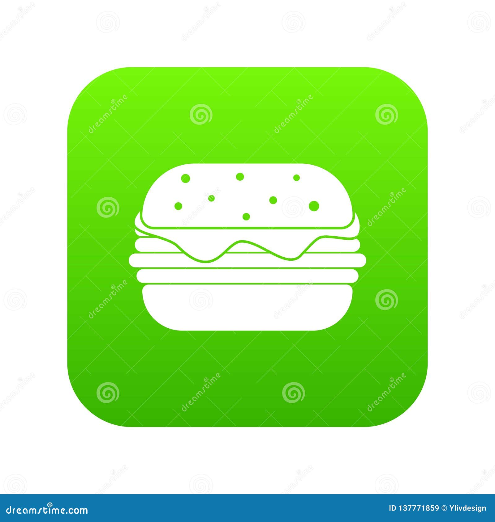 Hamburger Icon Digital Green Stock Vector - Illustration of fresh ...