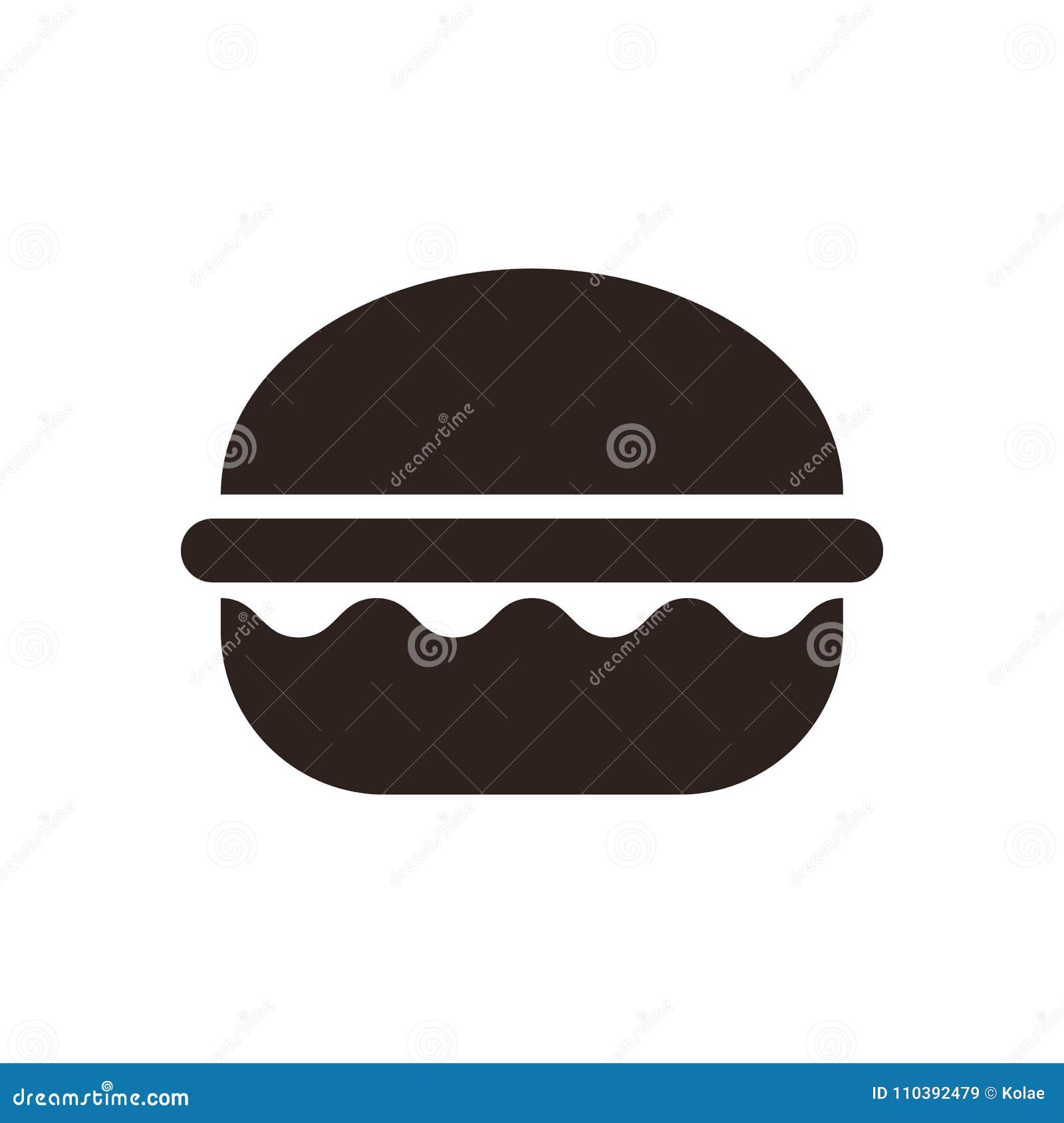 Burger icon stock vector. Illustration of nutrition - 110392479