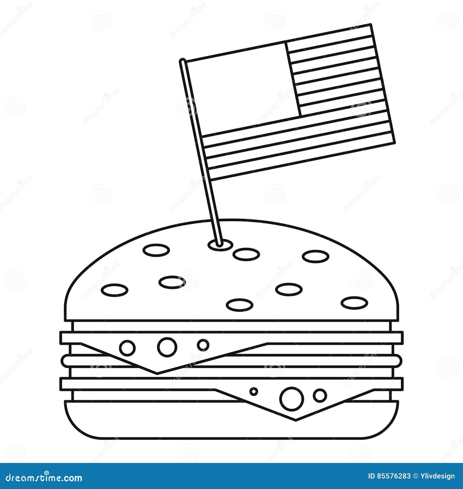 Hamburger Icon , Outline Style Stock Vector - Illustration of isolated ...