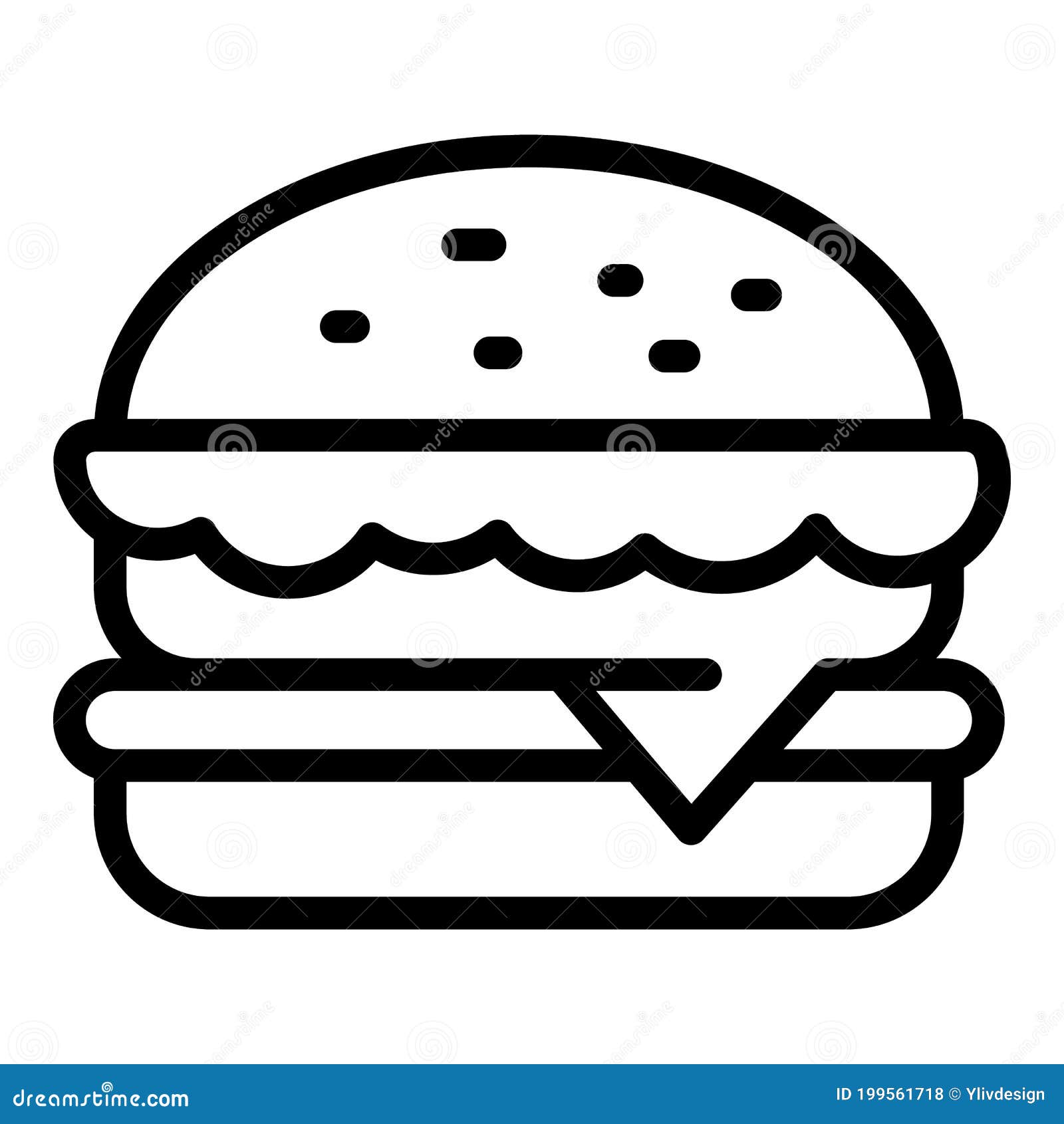 Hamburger Icon, Outline Style Stock Vector - Illustration of line ...