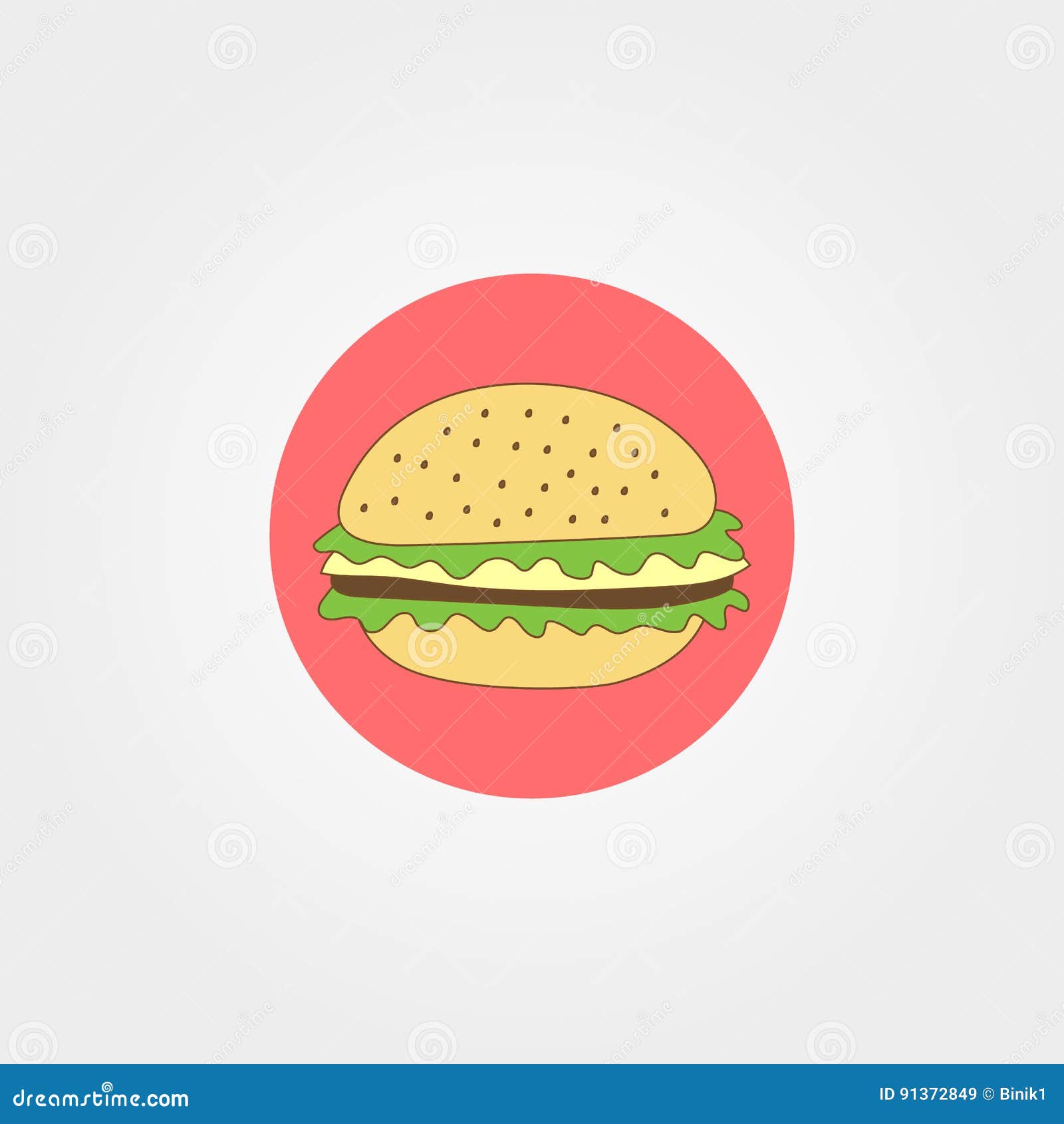 Hamburger Icon Vector Illustration Stock Vector - Illustration of flat ...