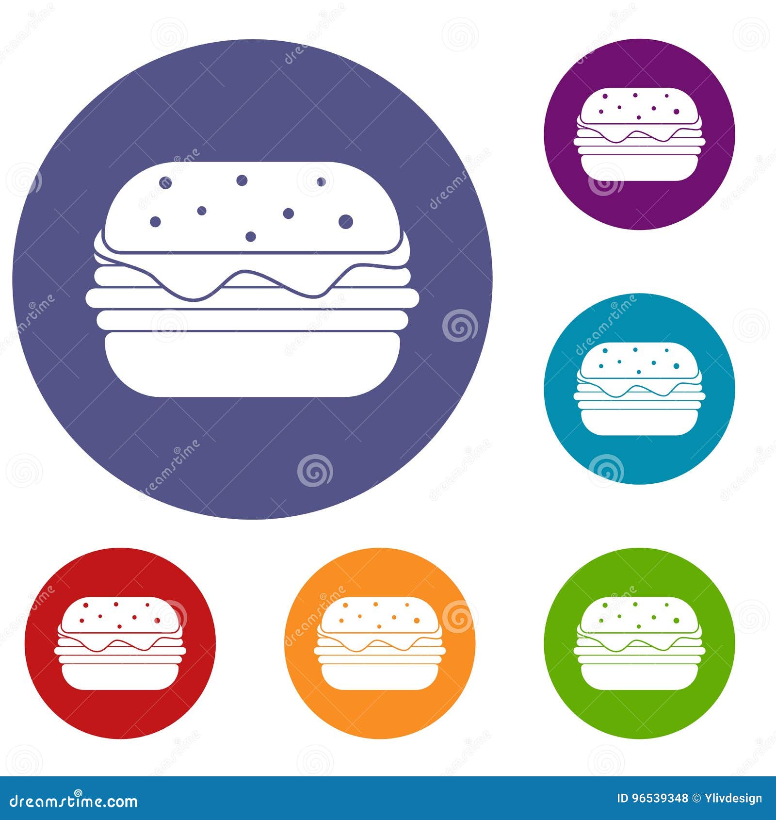Hamburger icons set stock vector. Illustration of lunch - 96539348