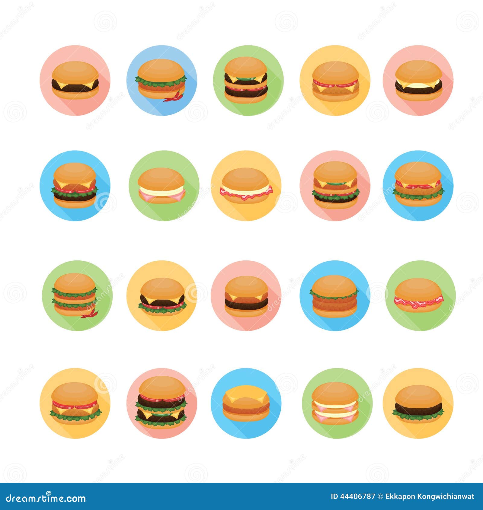 Hamburger icons set. stock illustration. Illustration of delicious ...