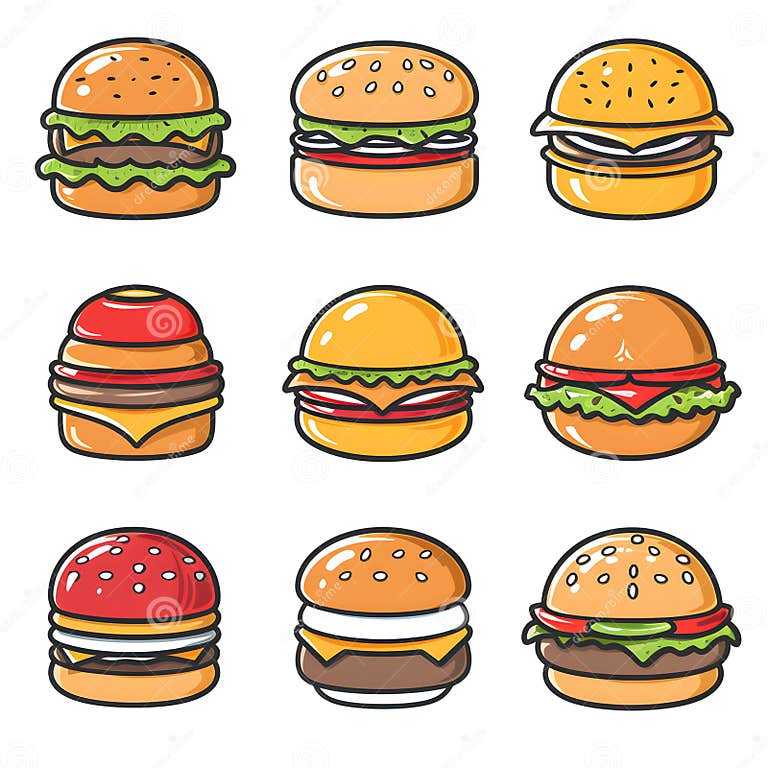 Hamburger Icons Set. Vector Illustration of Hamburger Icons Stock ...