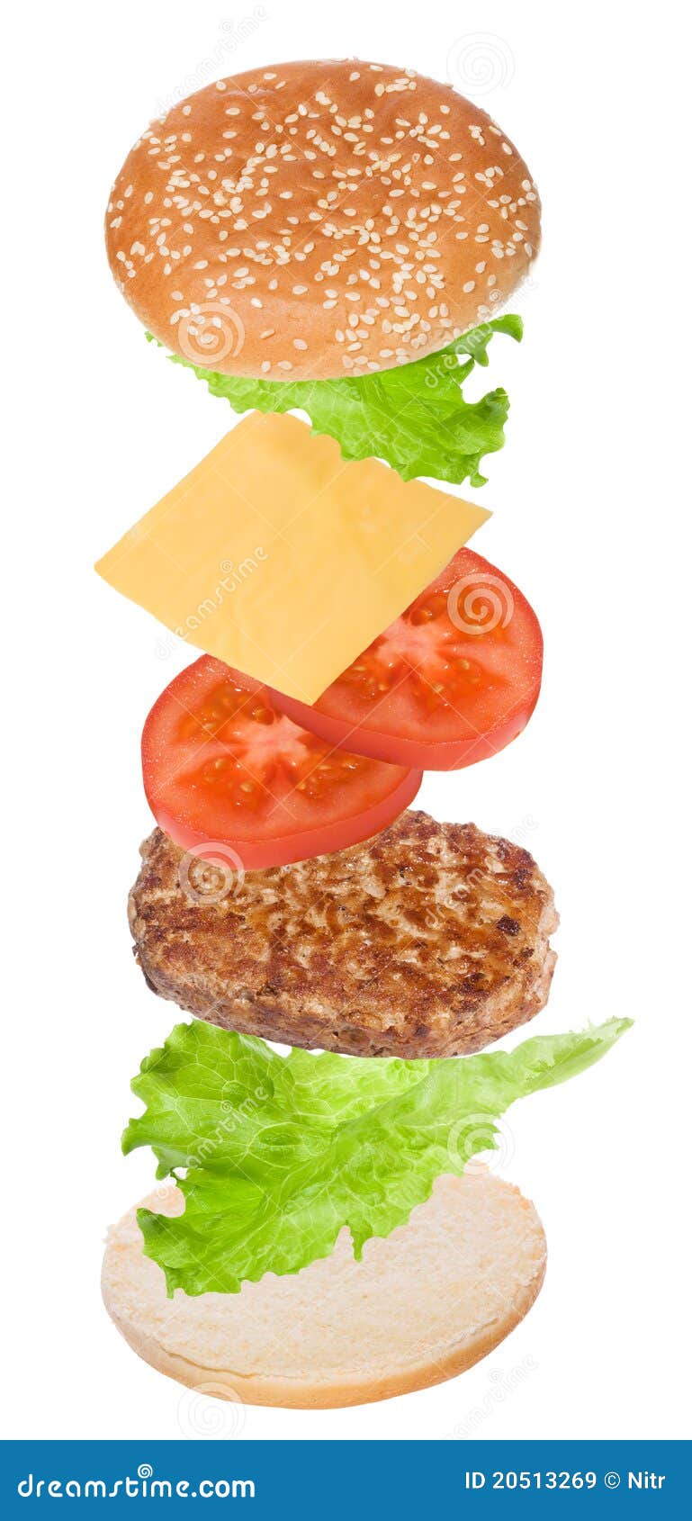 Hamburger ingredients stock image. Image of junk, bread - 20513269