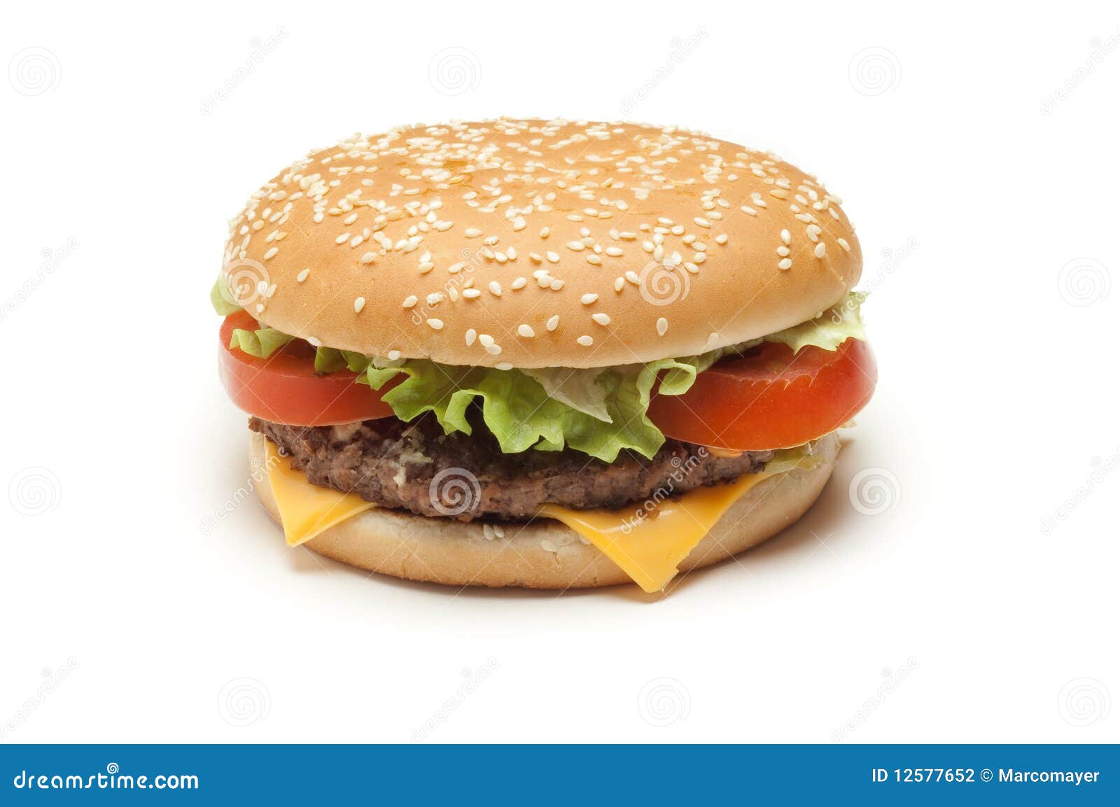 Hamburger isolated stock photo. Image of fried, american - 12577652
