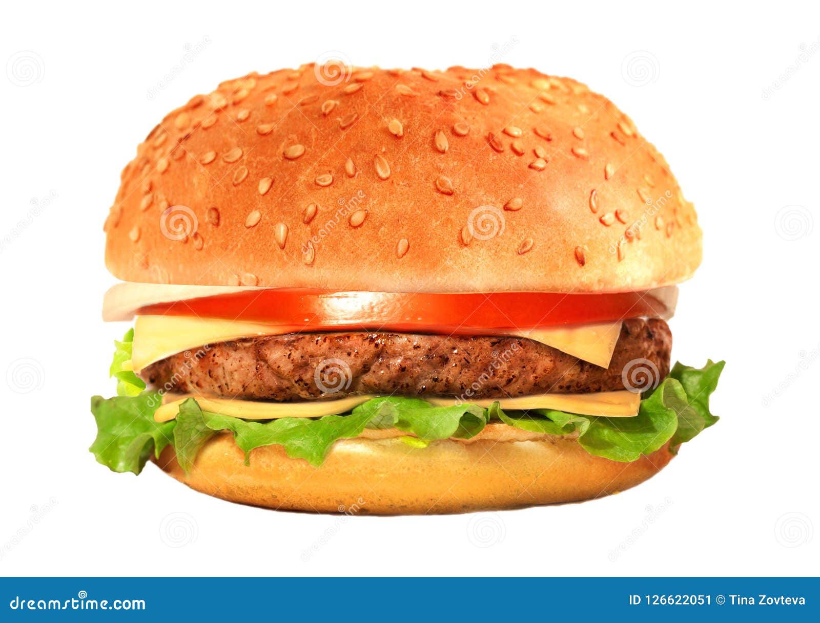Hamburger Isolated on White Stock Image - Image of burger, nutrition ...