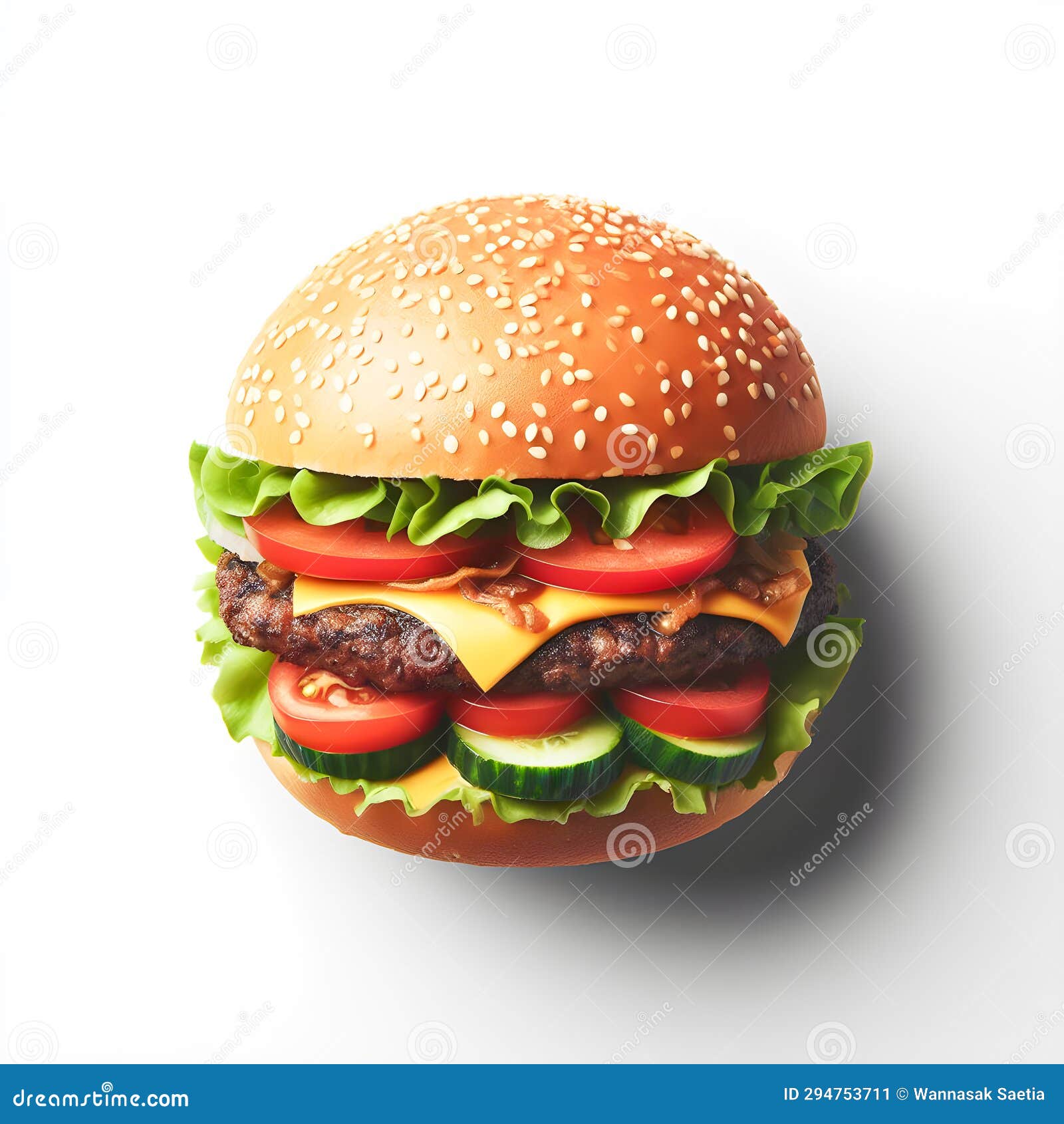 Hamburger isolated stock illustration. Illustration of chicken - 294753711