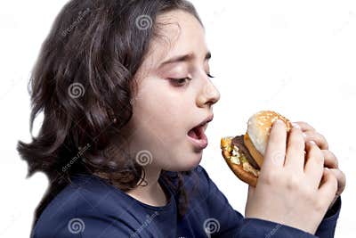 Hamburger kid stock image. Image of delicious, condiment - 13256981