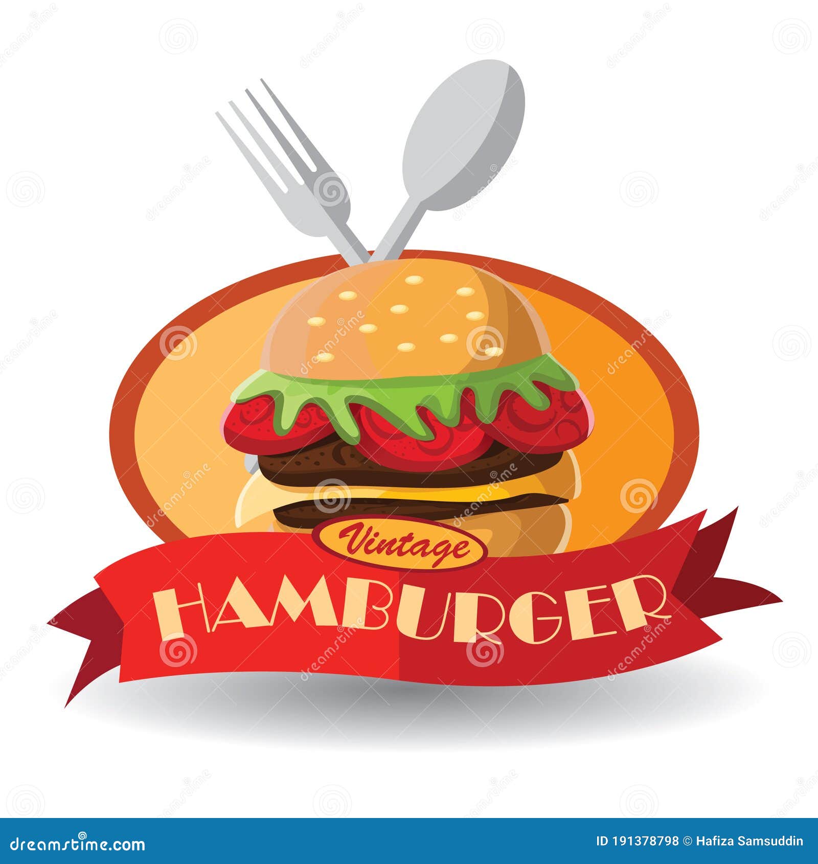 Hamburger Label. Vector Illustration Decorative Design Stock Vector ...