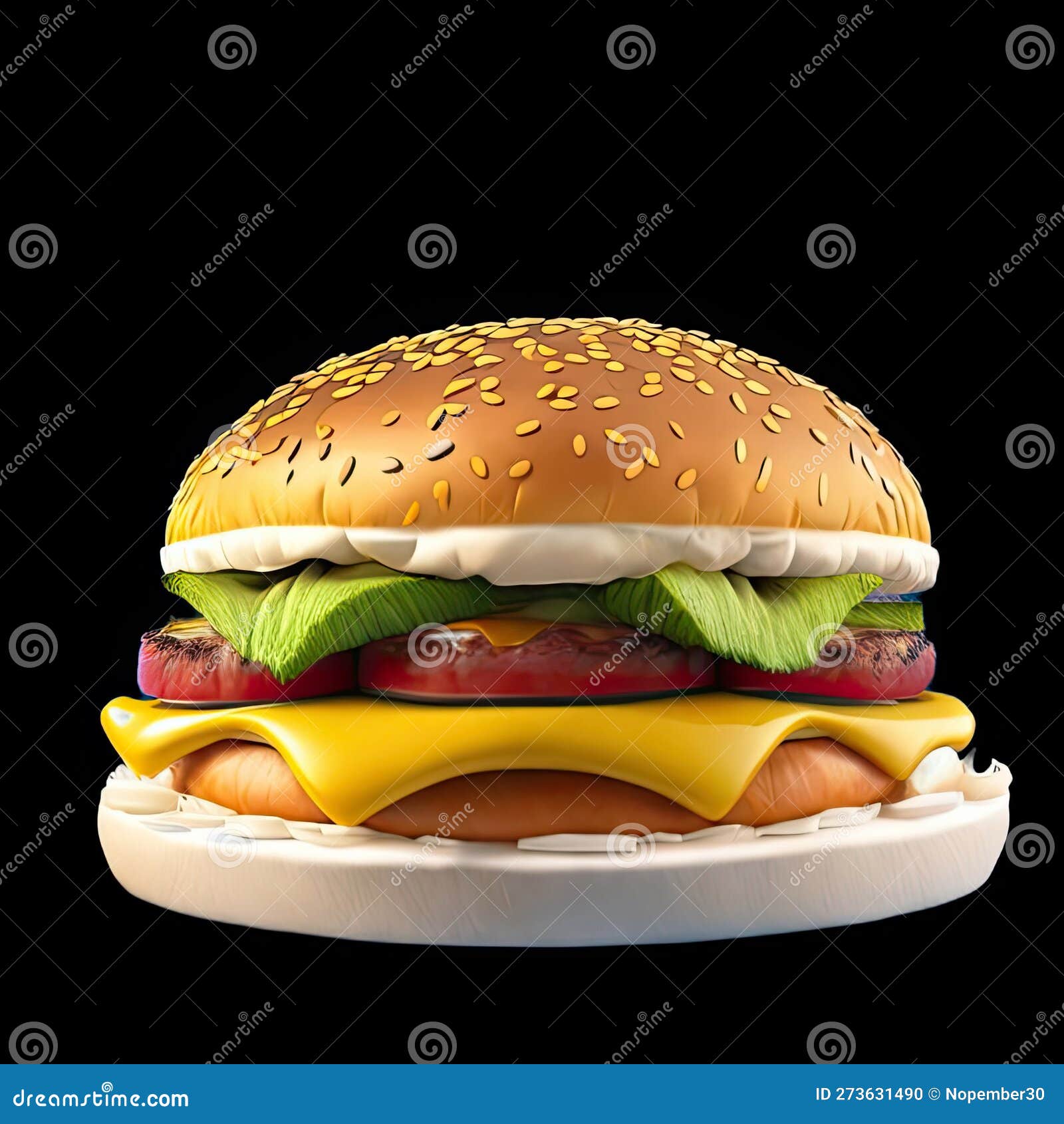 3d Hamberger Black Backbackground Stock Illustration - Illustration of ...