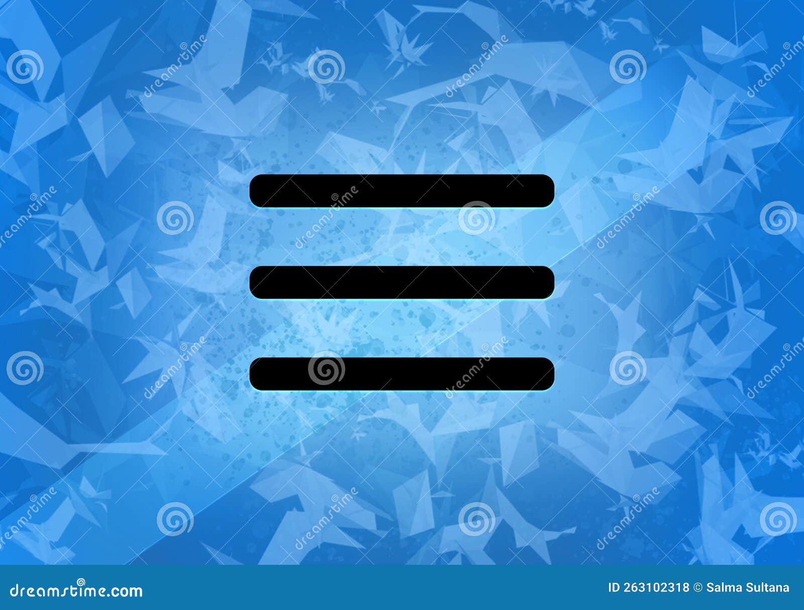 Hamburger Menu Bar Aesthetic Abstract Icon on Blue Background Stock ...
