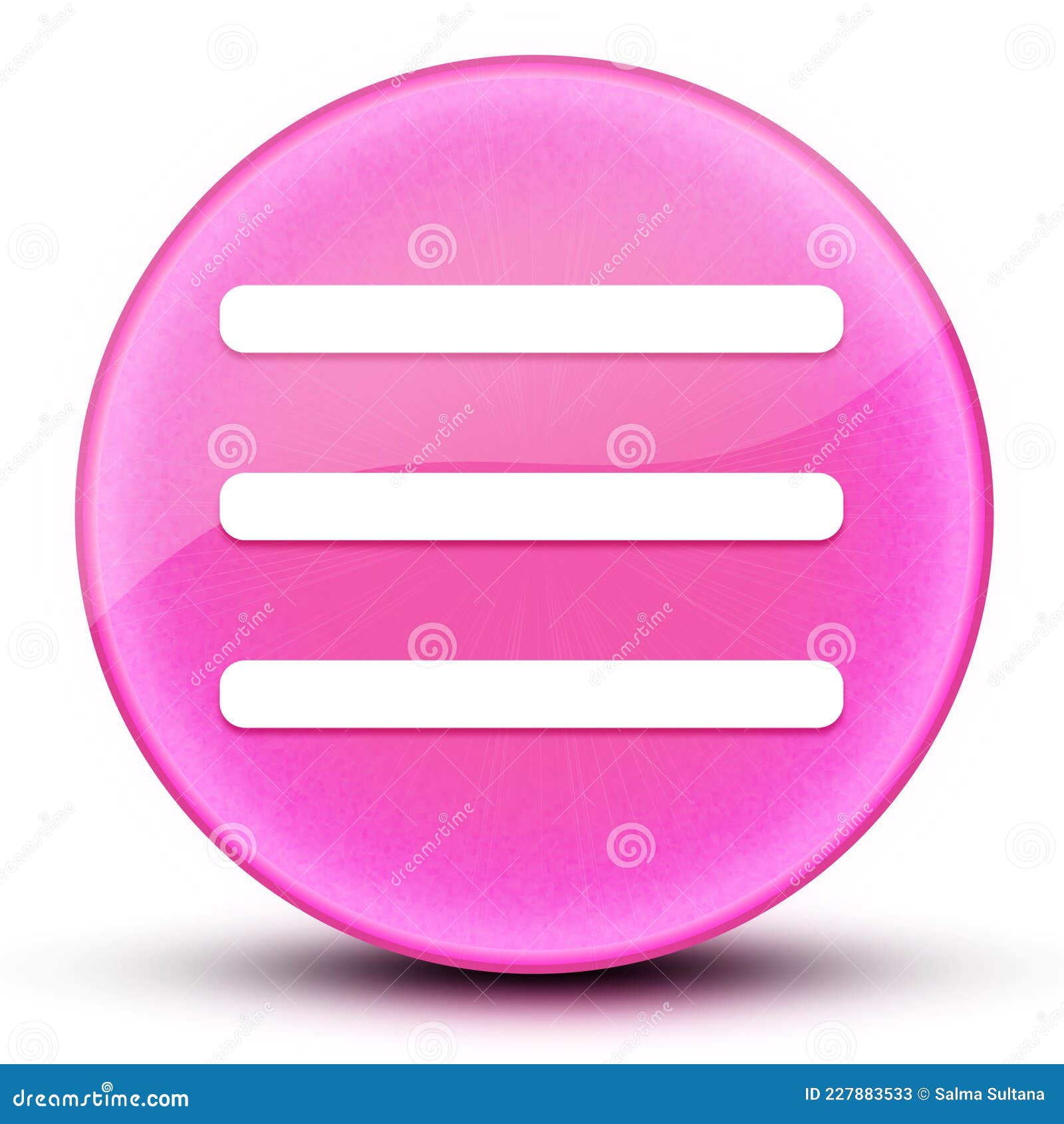 Hamburger Menu Bar Eyeball Glossy Elegant Pink Round Button Abstract ...