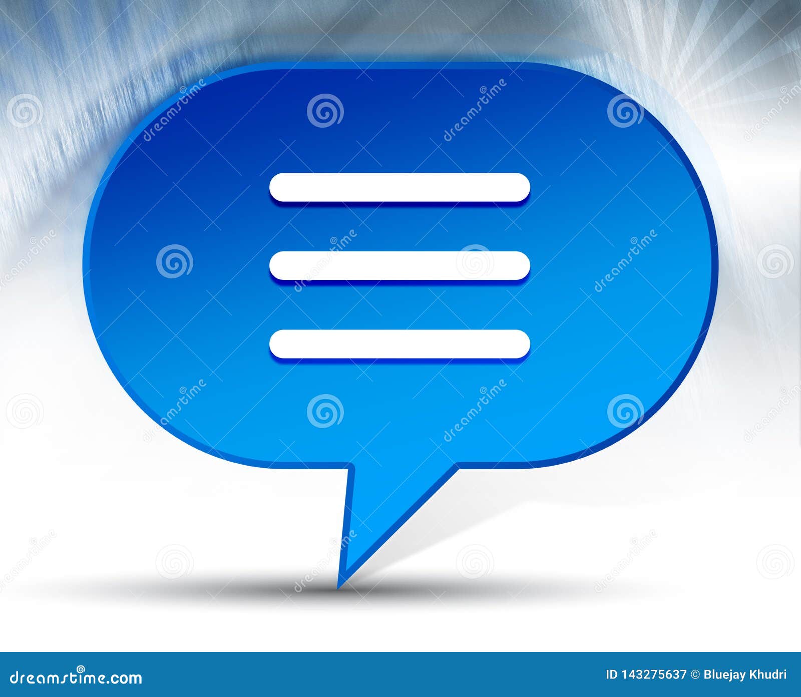 Hamburger Menu Bar Icon Blue Bubble Background Stock Illustration ...