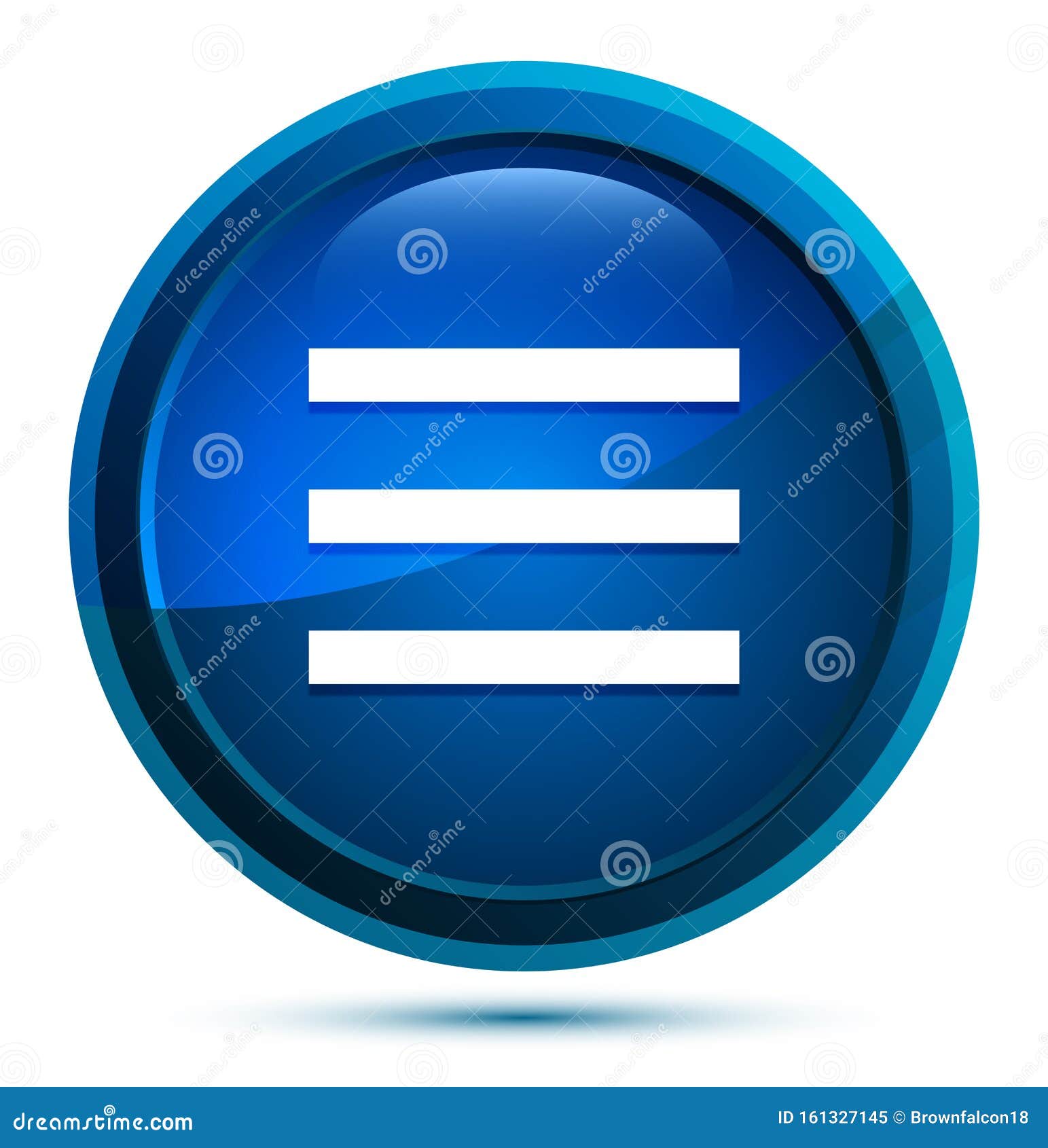Hamburger Menu Bar Icon Elegant Blue Round Button Illustration Stock ...