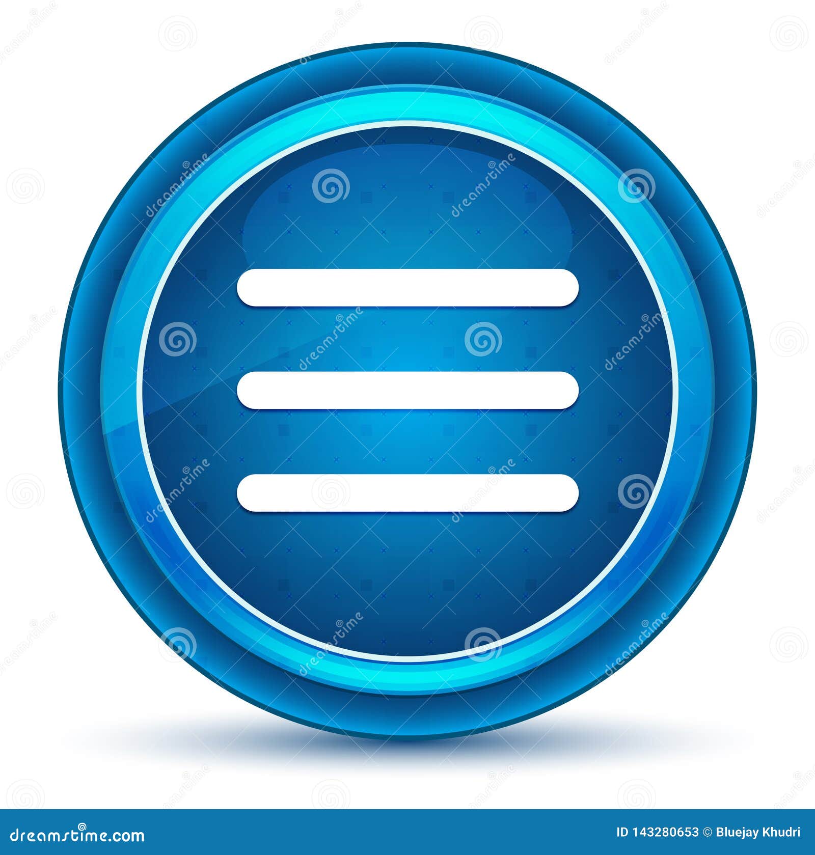Hamburger Menu Bar Icon Eyeball Blue Round Button Stock Illustration ...