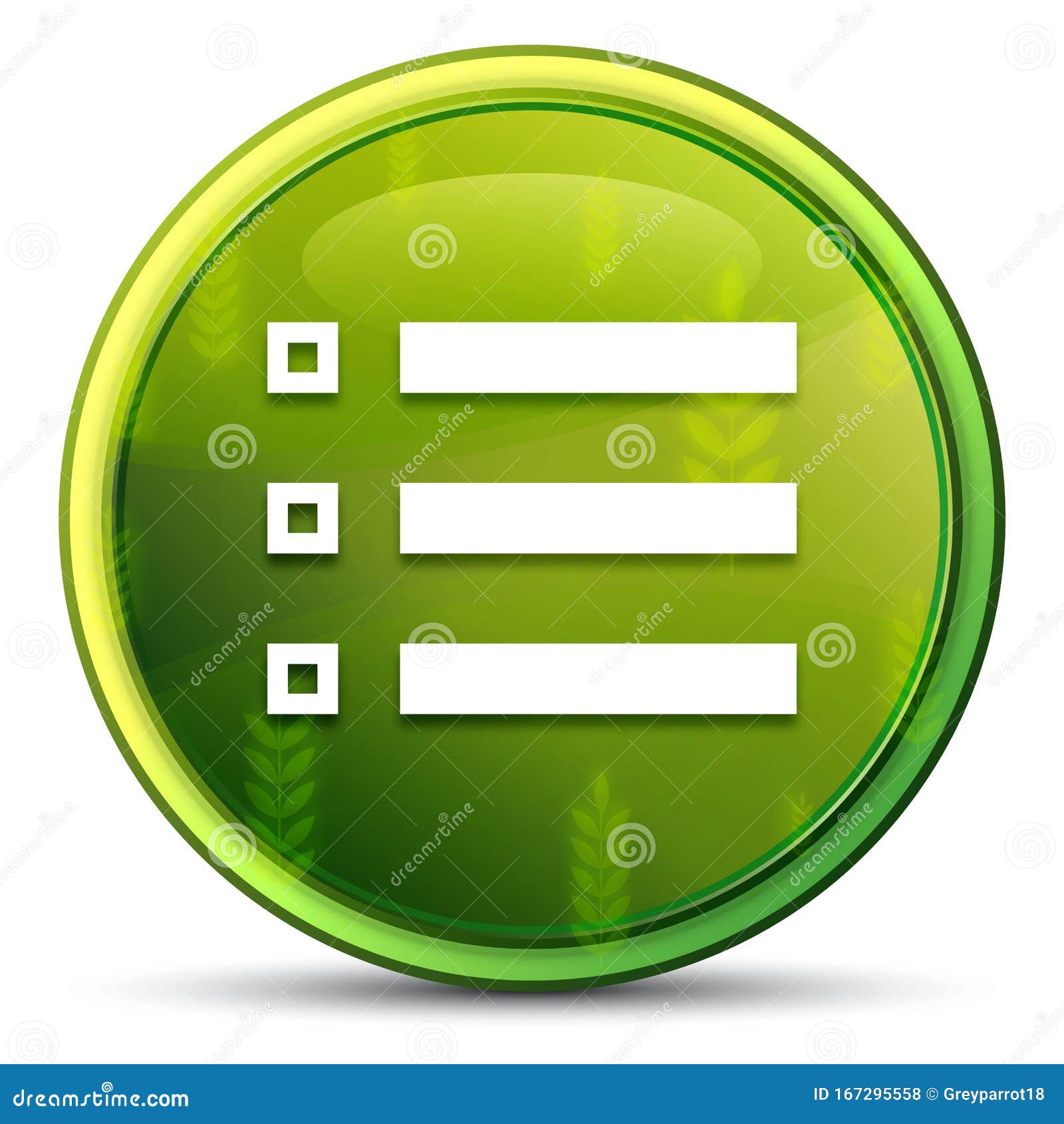 Hamburger Menu Bar Icon Spring Bright Natural Green Round Button ...