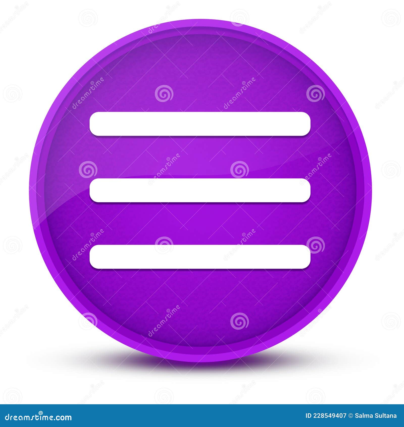 Hamburger Menu Bar Luxurious Glossy Purple Round Button Abstract Stock ...