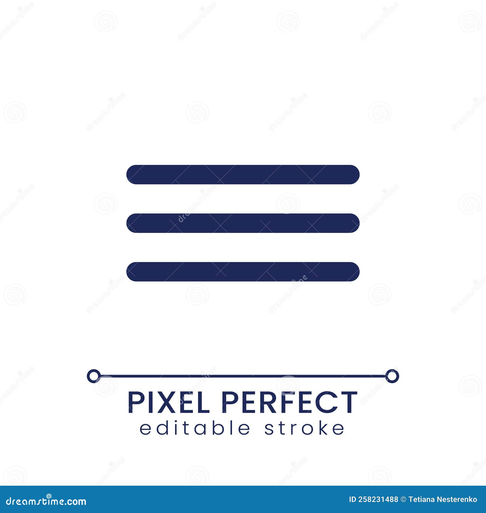 Hamburger Menu Button Pixel Perfect Linear Ui Icon Stock Vector - Illustration of stroke ...