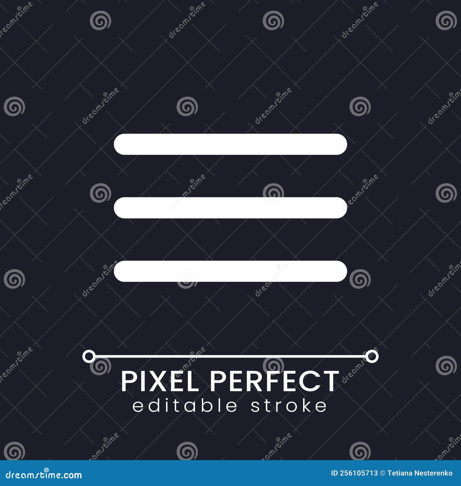 Hamburger Menu Pixel Perfect White Linear Ui Icon for Dark Theme Stock Vector - Illustration of ...