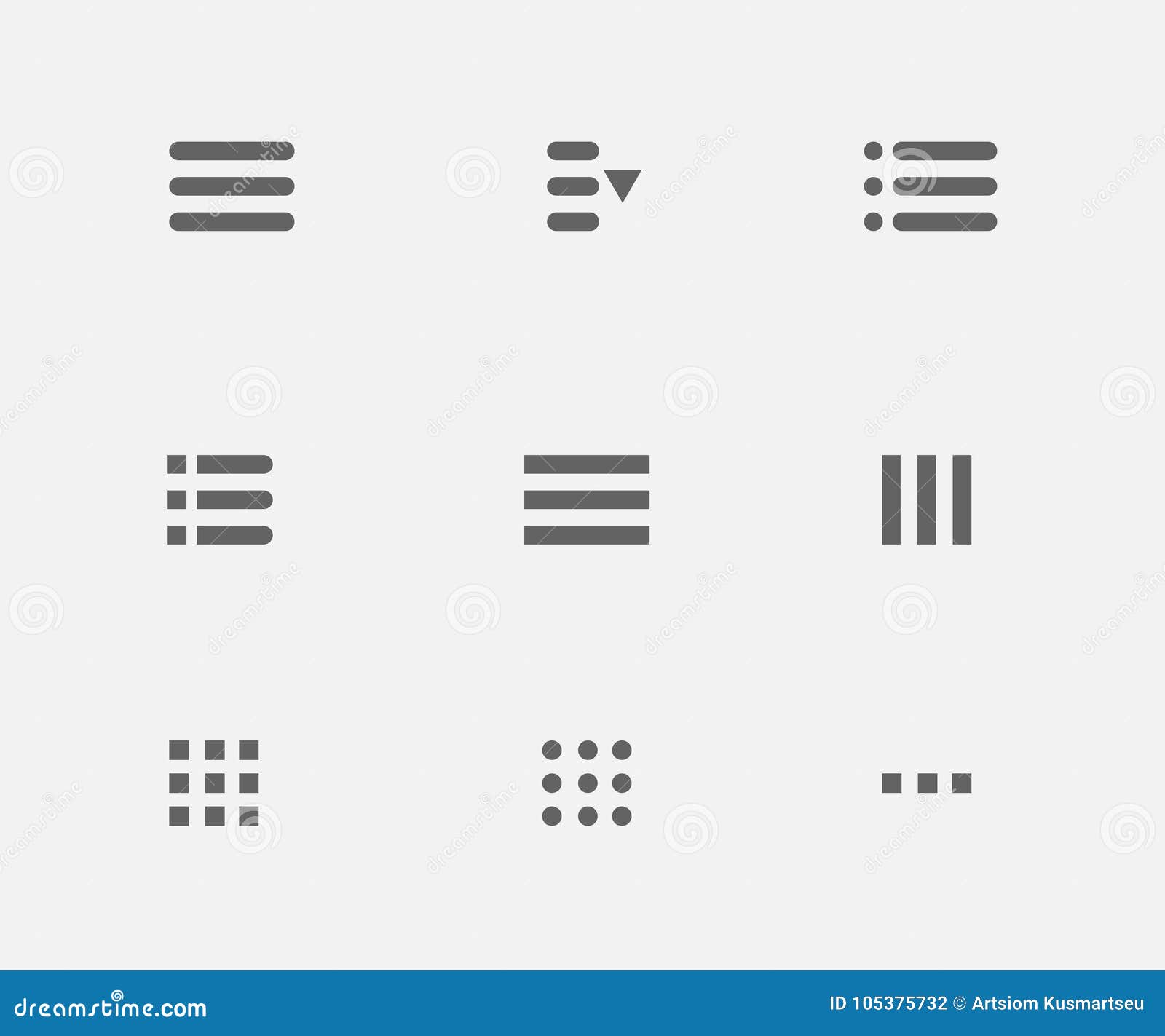 Ui menu icons stock vector. Illustration of drop, mobile - 105375732